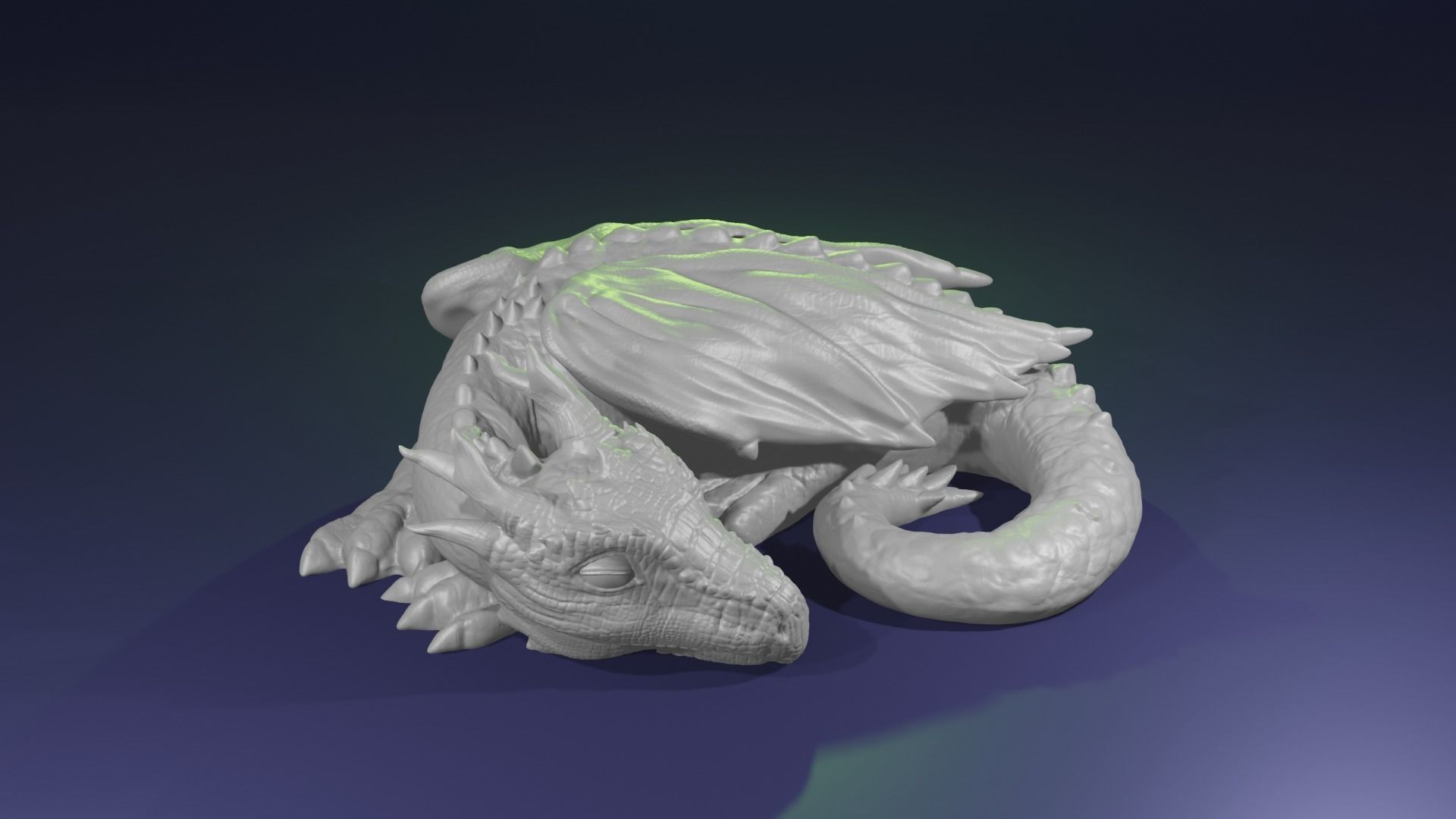 Sleeping Baby Forest Dragon curled up highpoly dnd 3D model 3D ...