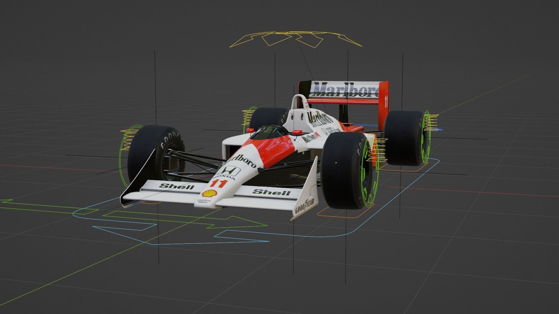 Ayrton Senna Mclaren F1 MP4 Rigged 3D model 3D model rigged | CGTrader