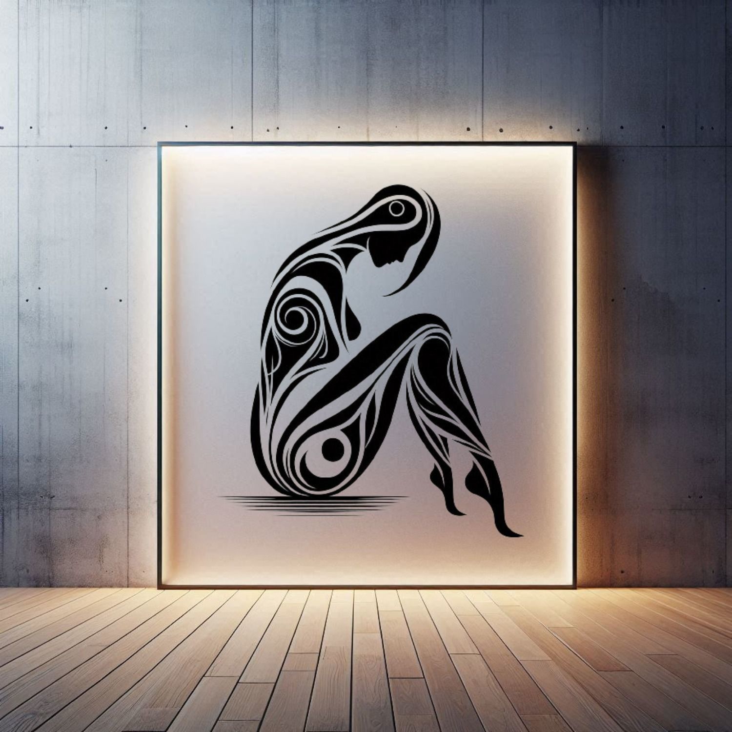 Sad Woman Silhouette 2D Stl File 3D model 3D printable | CGTrader