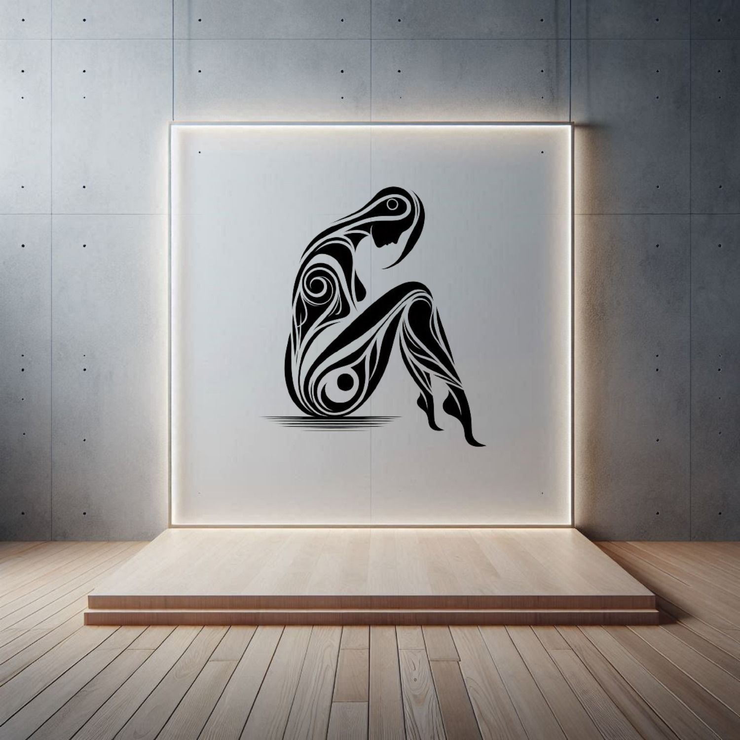 Sad Woman Silhouette 2D Stl File 3D model 3D printable | CGTrader