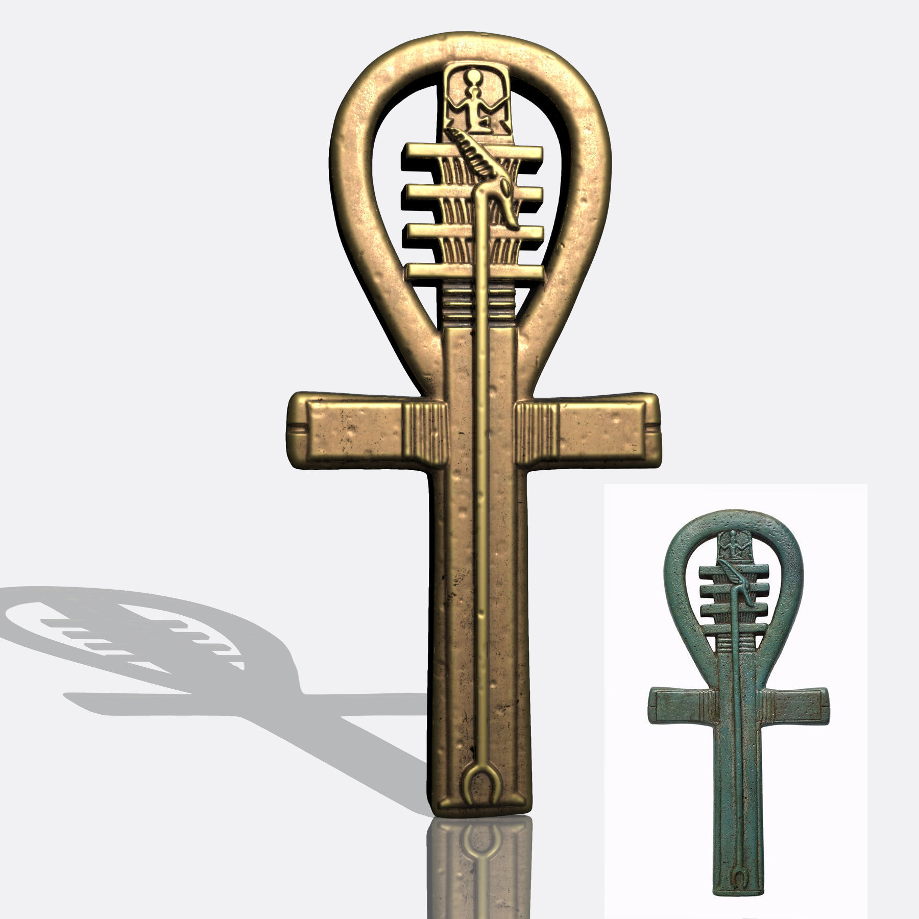 SYMBOLS OF A PHARAOH ANKH CROSS PENDANT ANCIENT EGYPT 3D model 3D ...