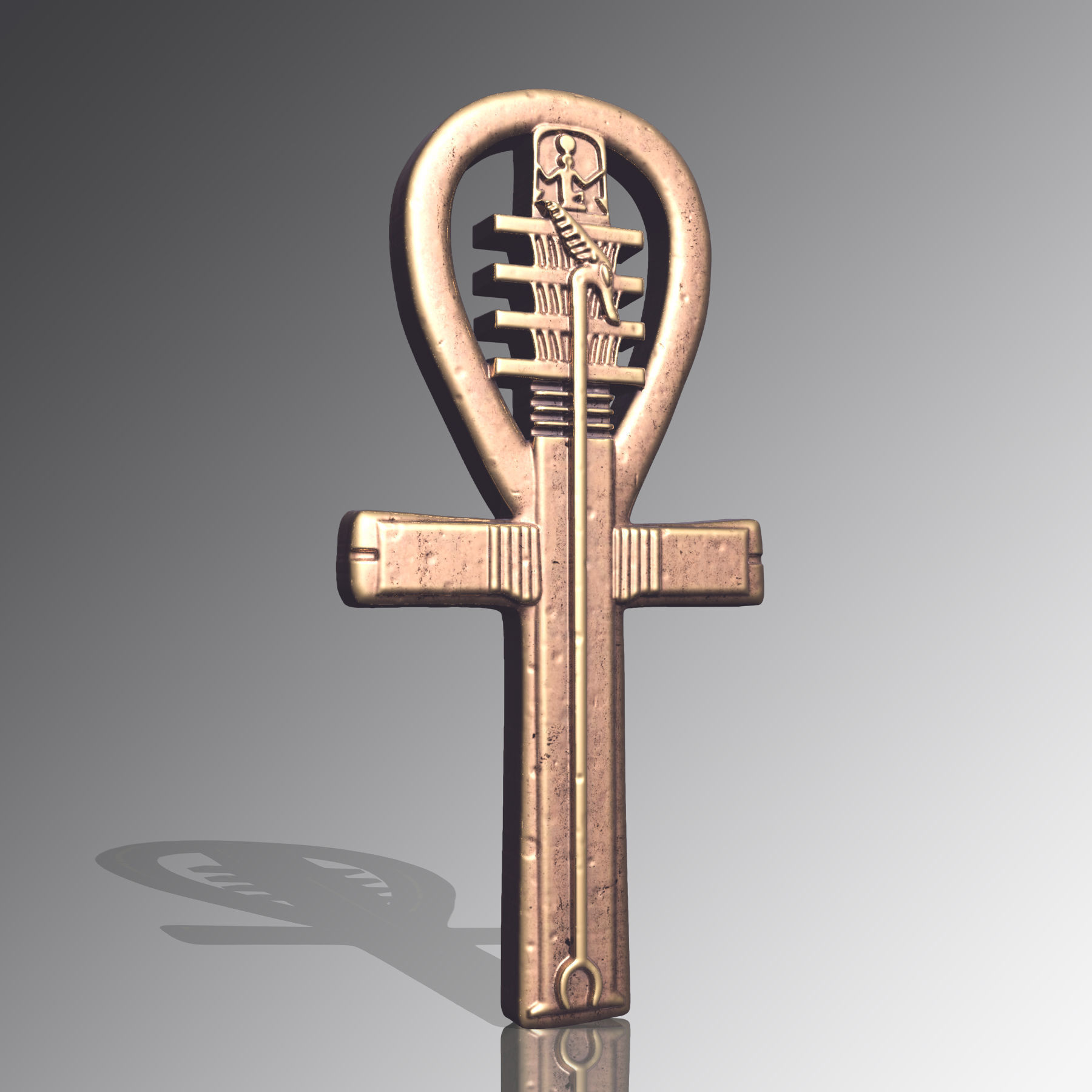 SYMBOLS OF A PHARAOH ANKH CROSS PENDANT ANCIENT EGYPT 3D model 3D ...