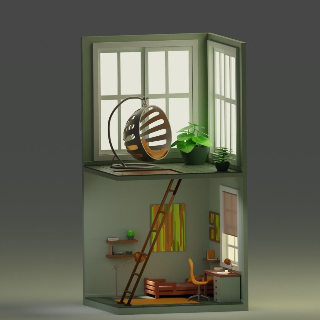 Isometric room free 3D model | CGTrader