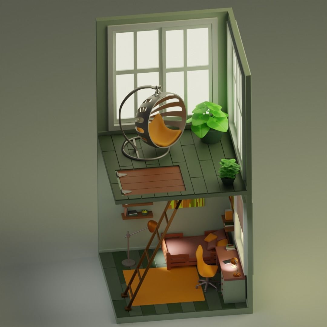 Isometric room free 3D model | CGTrader