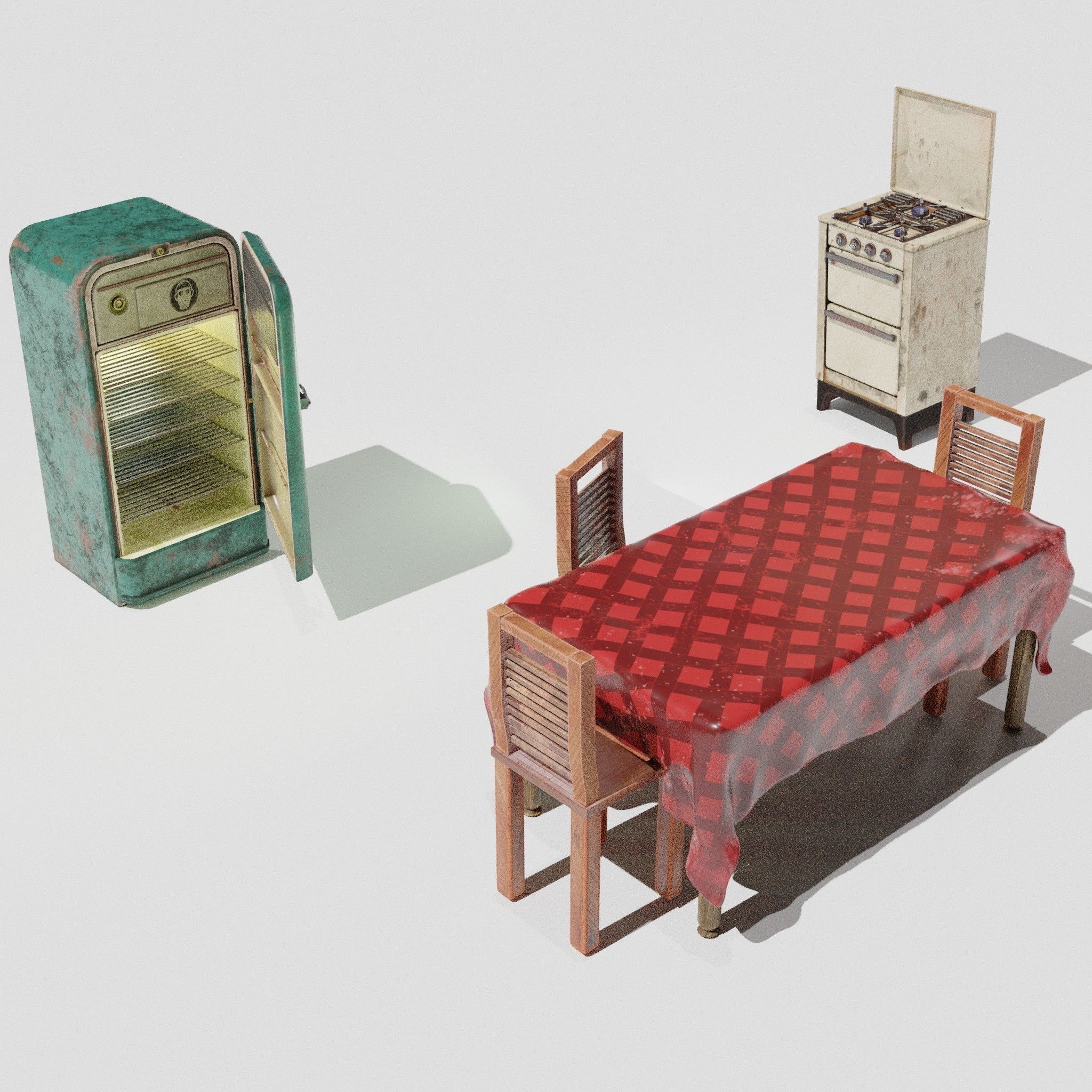 Old horror-style Kitchen free VR / AR / low-poly 3D model | CGTrader