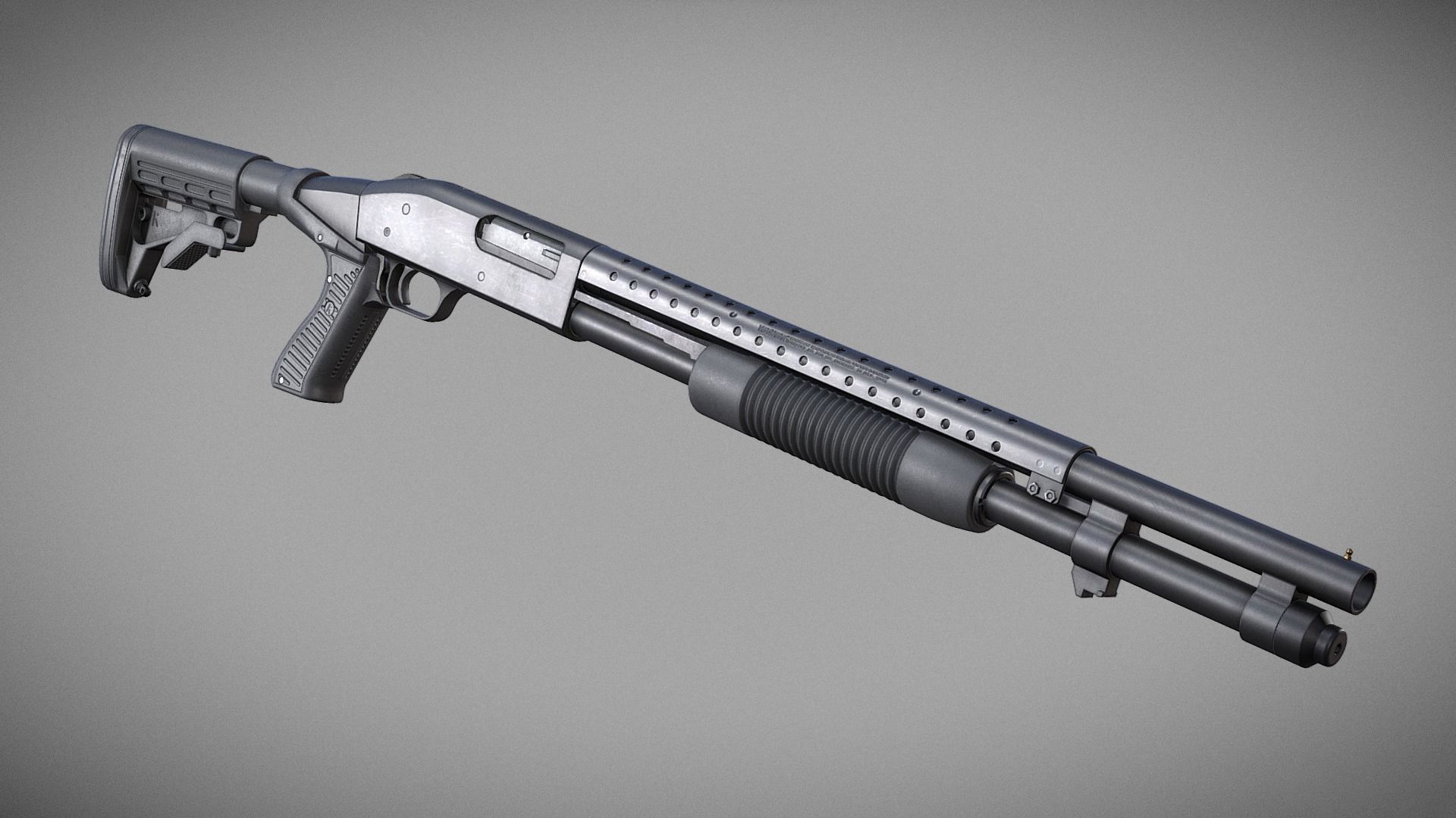3D model Mossberg 590 12 Gauge Pump Shotgun - Game Asset VR / AR / low-poly | CGTrader
