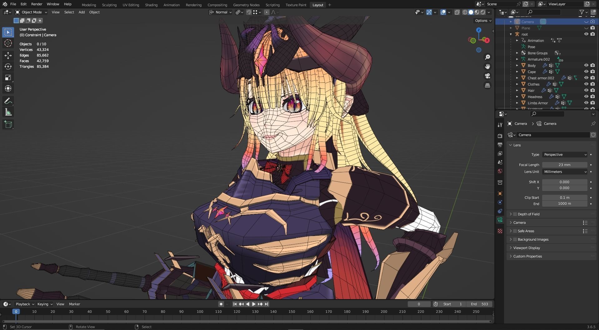 3d Model Anime Girl Codename Ruby Vr Ar Low Poly Cgtrader