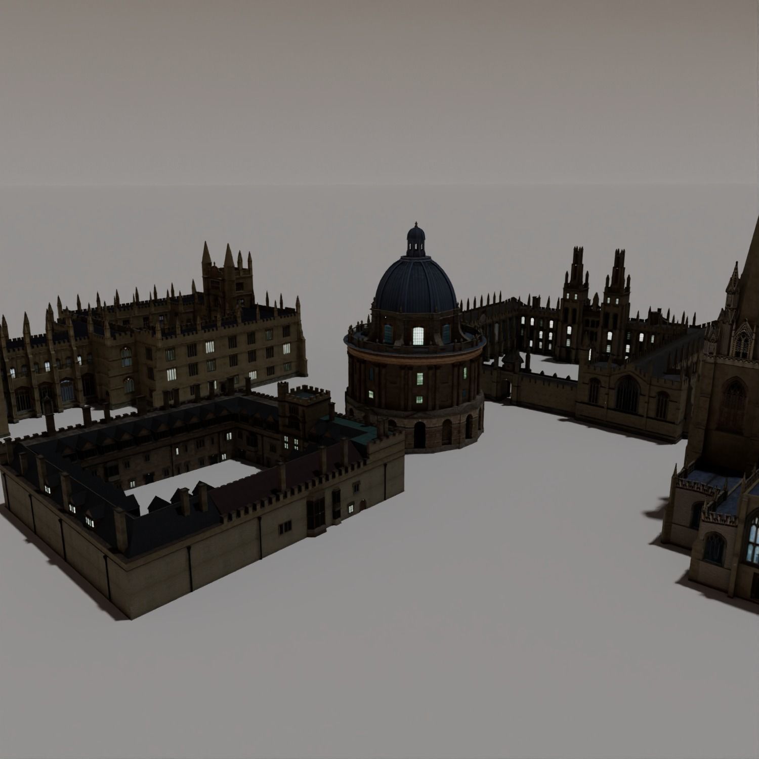 Oxford University buildings with St Mary 3D model | CGTrader
