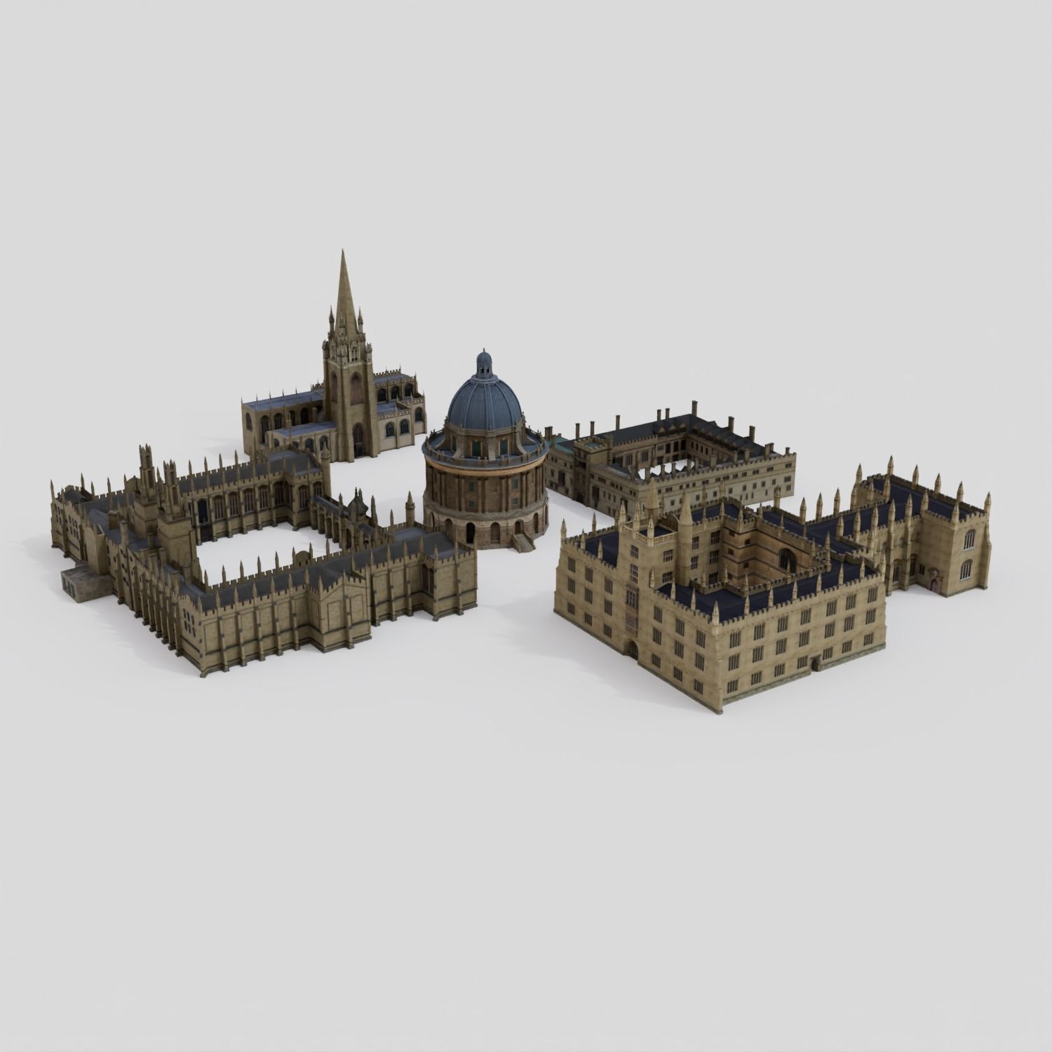 Oxford University buildings with St Mary 3D model | CGTrader