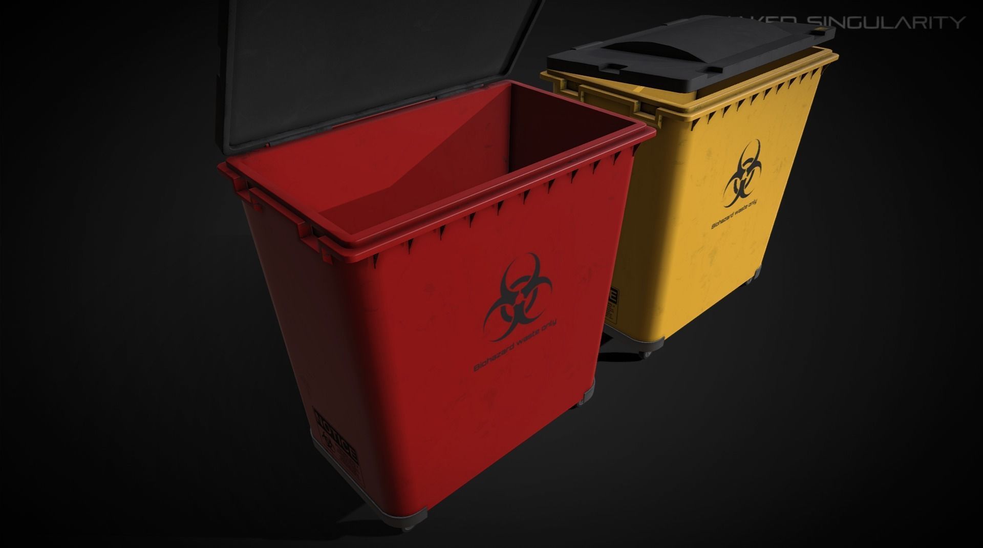 3D model Biohazard Container - Red yellow - Laboratory equipment VR ...