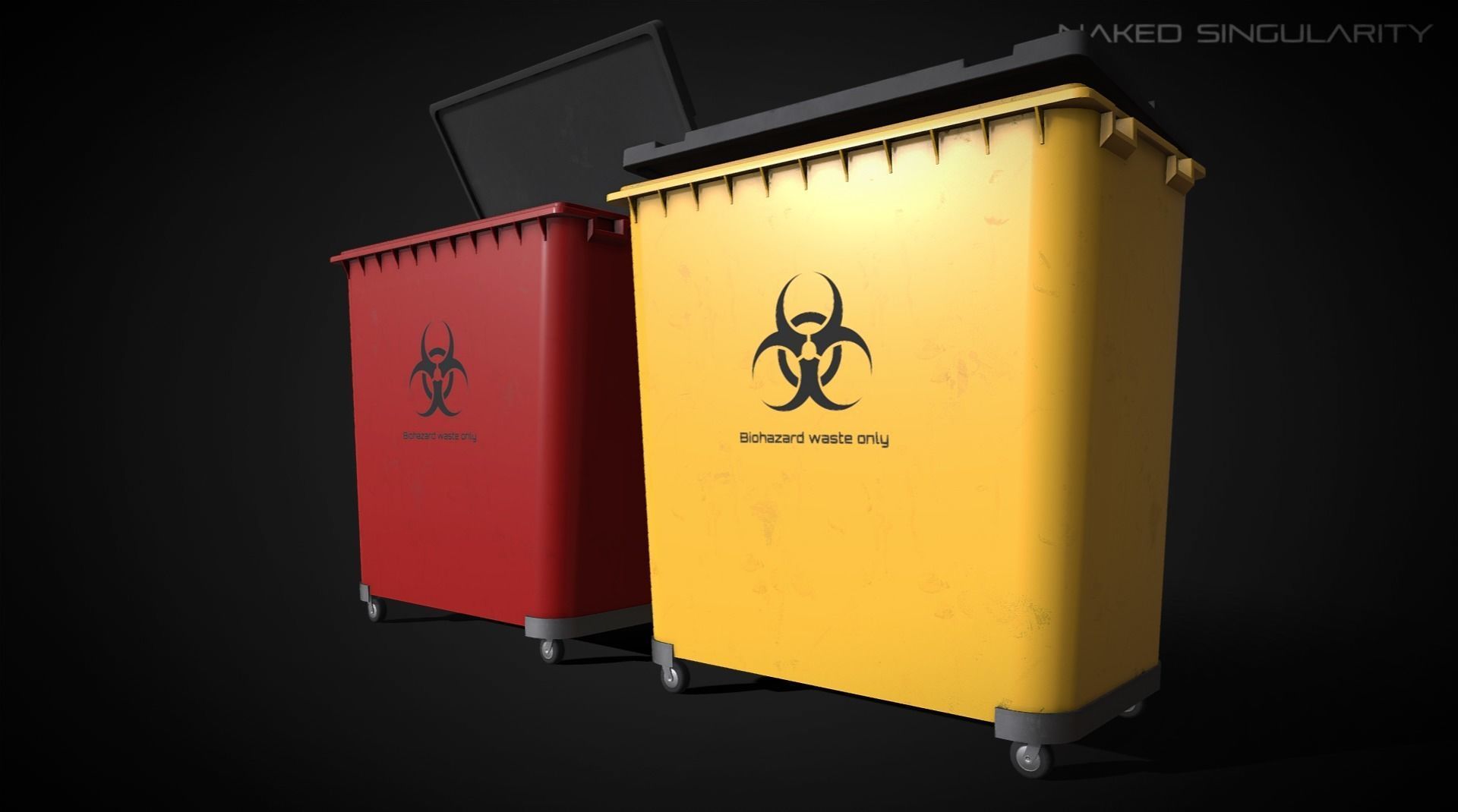 3D model Biohazard Container - Red yellow - Laboratory equipment VR ...