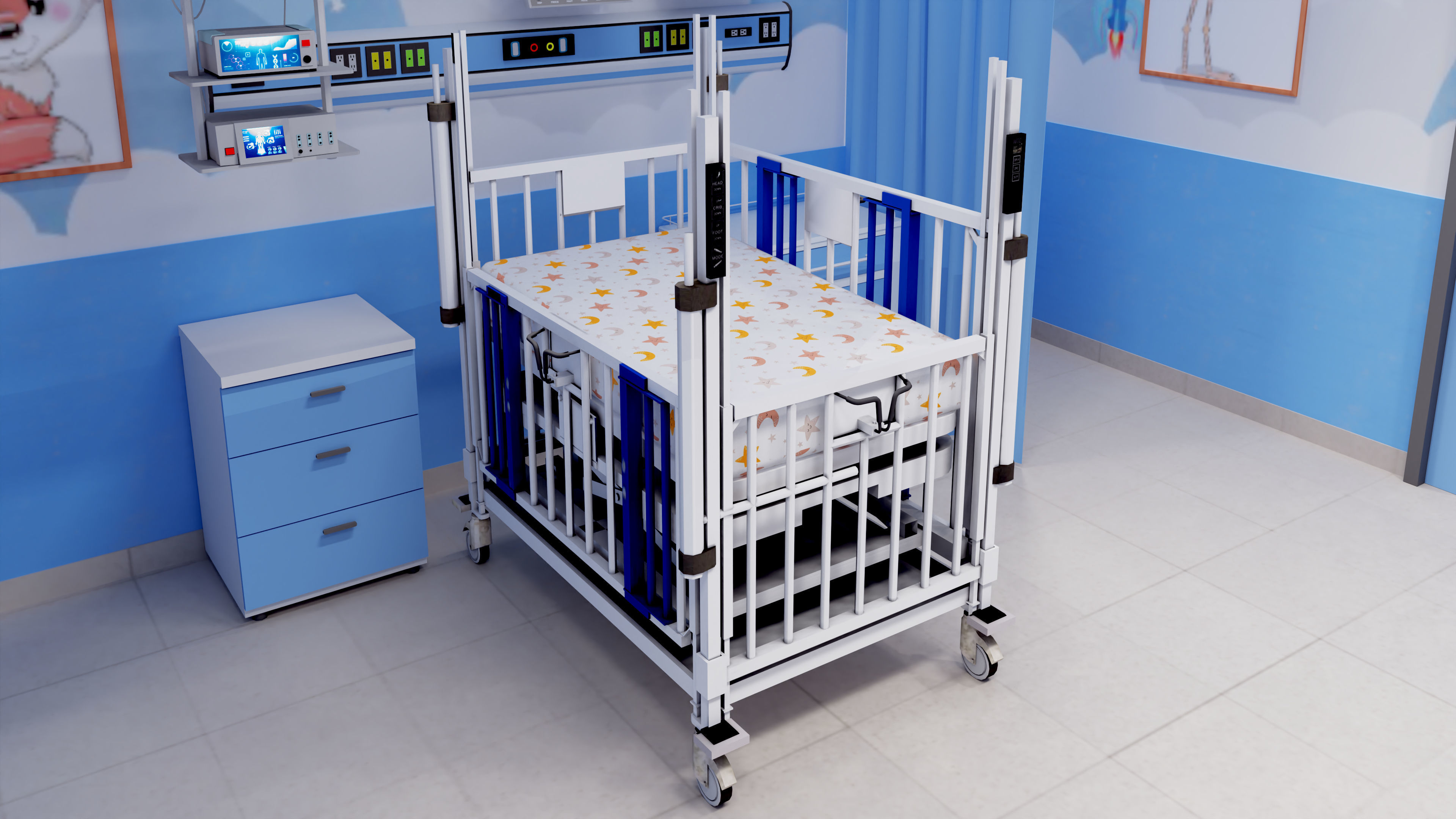 3D model Pediatric hospital room VR / AR / low-poly | CGTrader