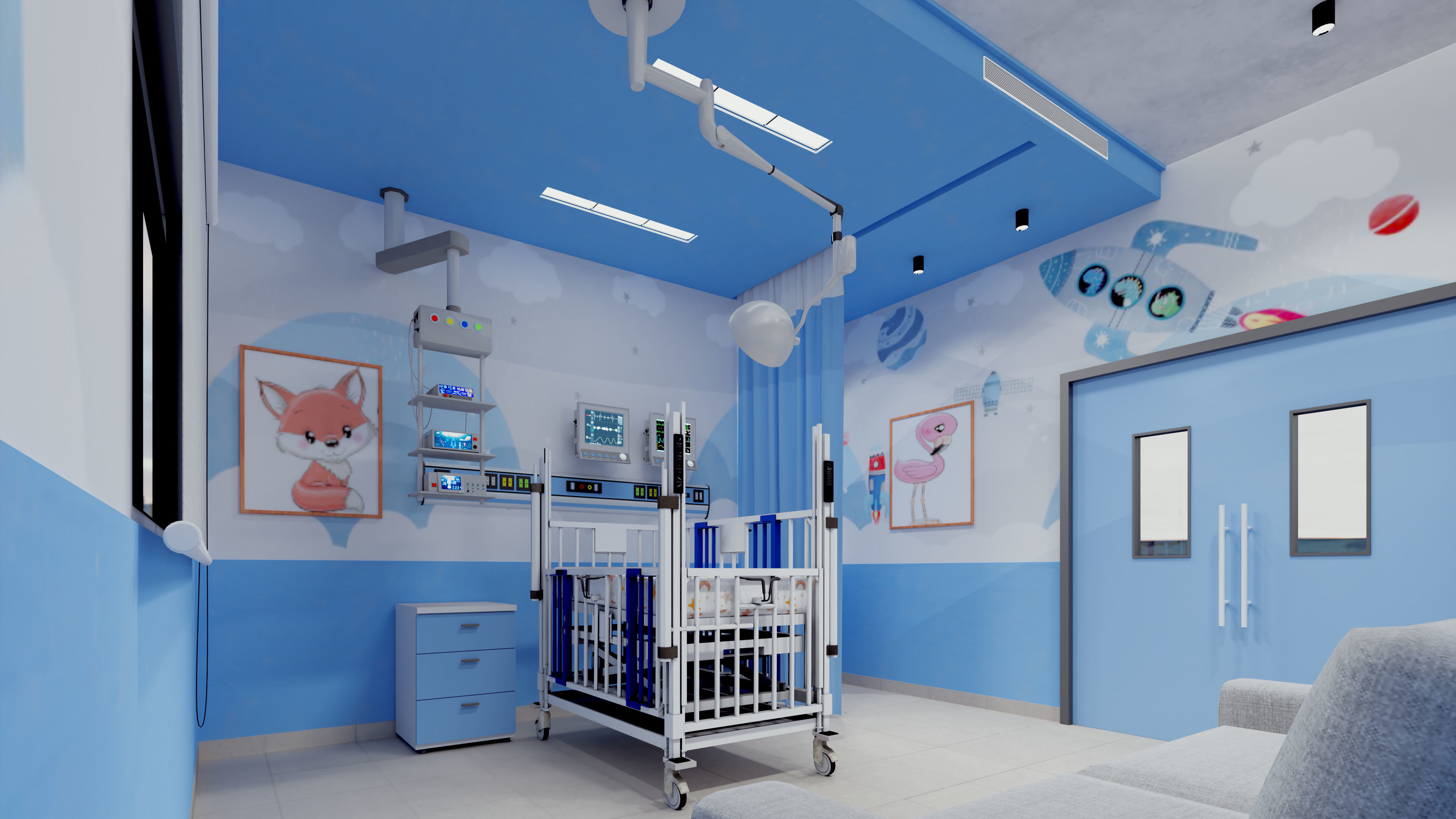 3D model Pediatric hospital room VR / AR / low-poly | CGTrader