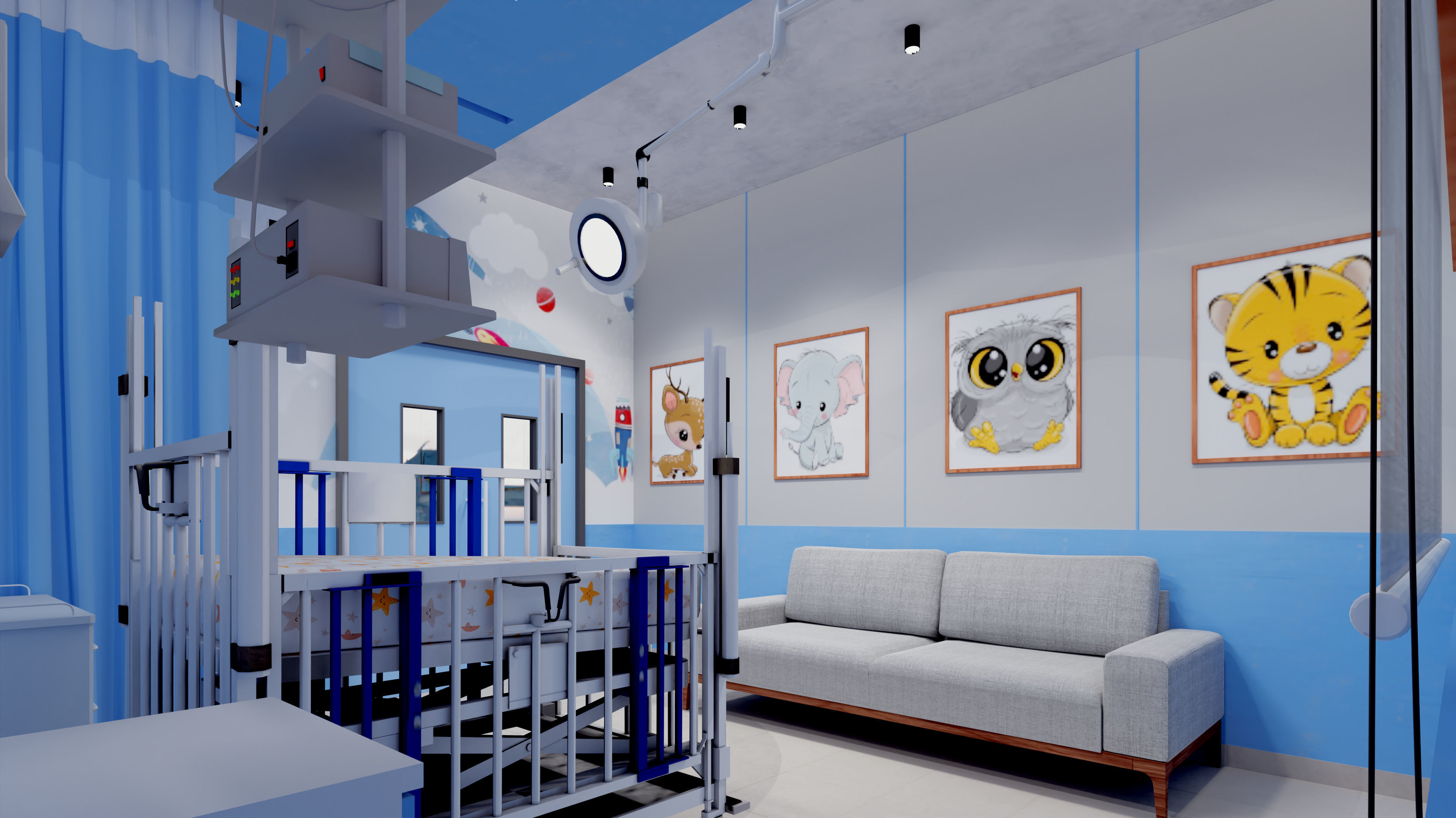 3D model Pediatric hospital room VR / AR / low-poly | CGTrader