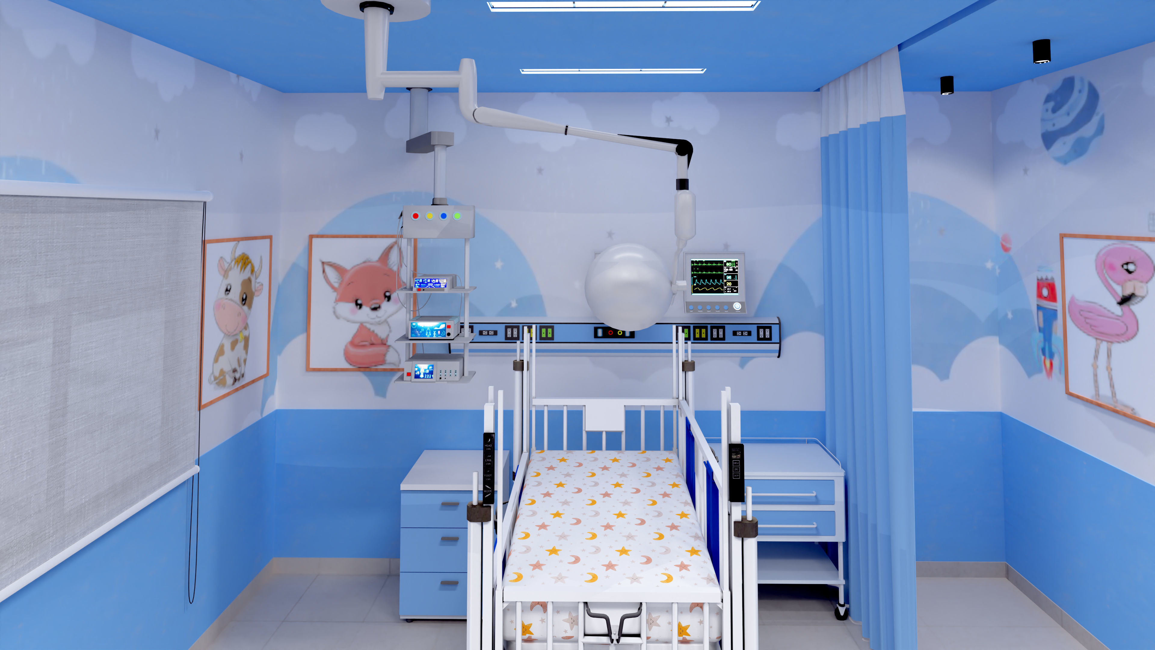 3D model Pediatric hospital room VR / AR / low-poly | CGTrader