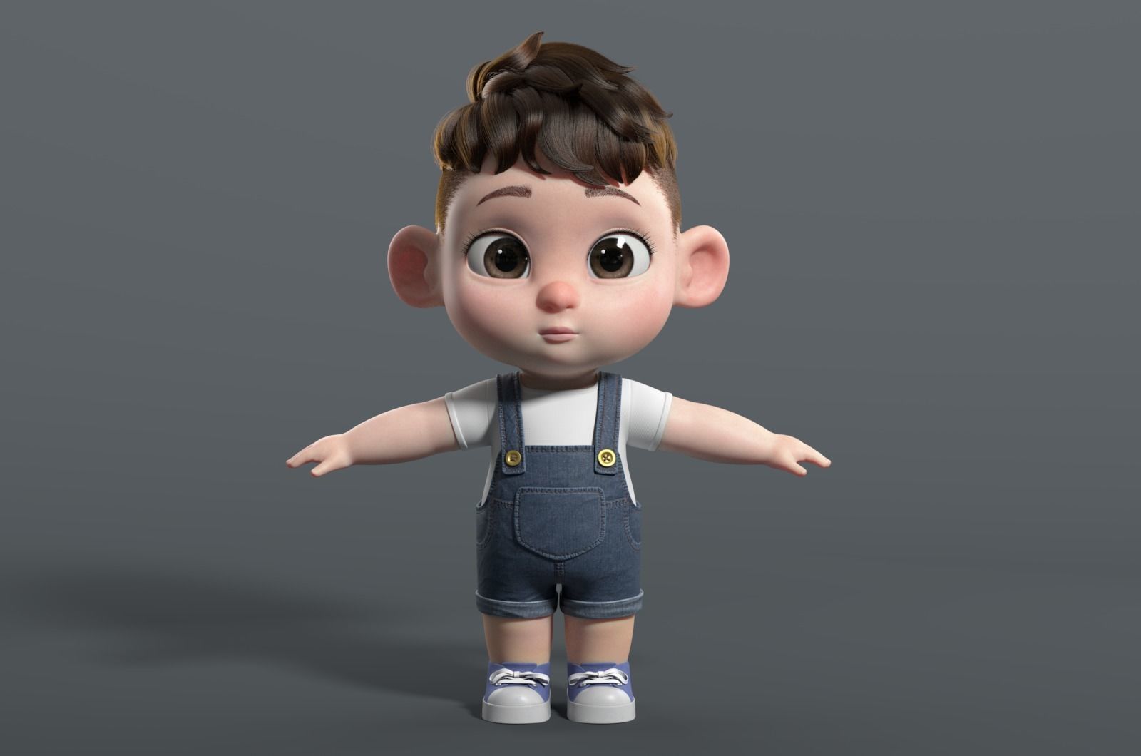 Cute cartoon boy meat toot younger brother 3D model rigged | CGTrader