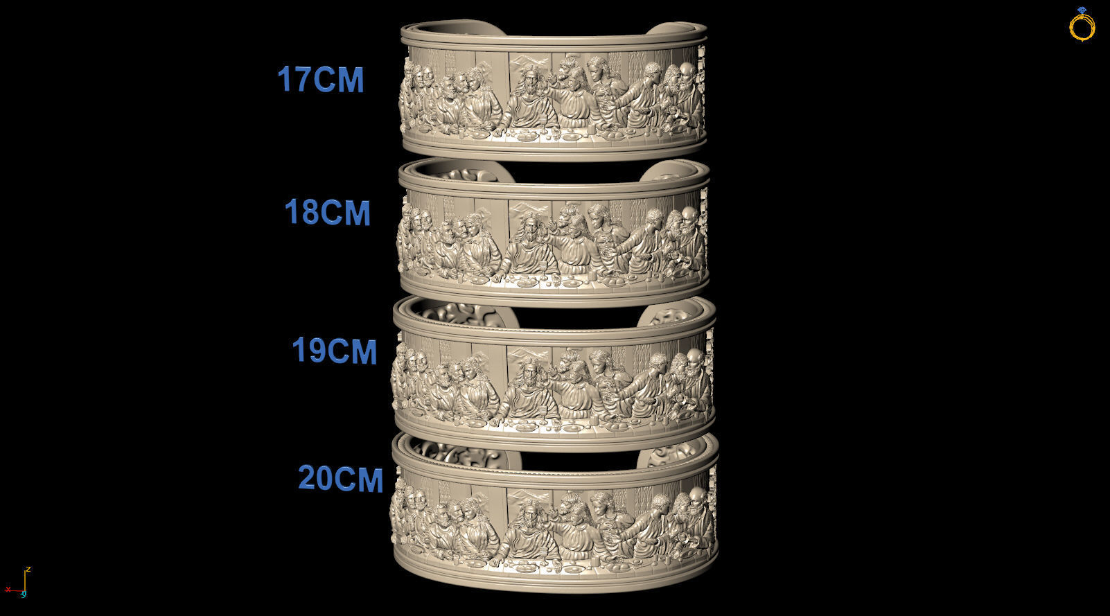 The Last Supper Leonardo Da Vinci Bangle Christian Bracelet 3D model 3D ...