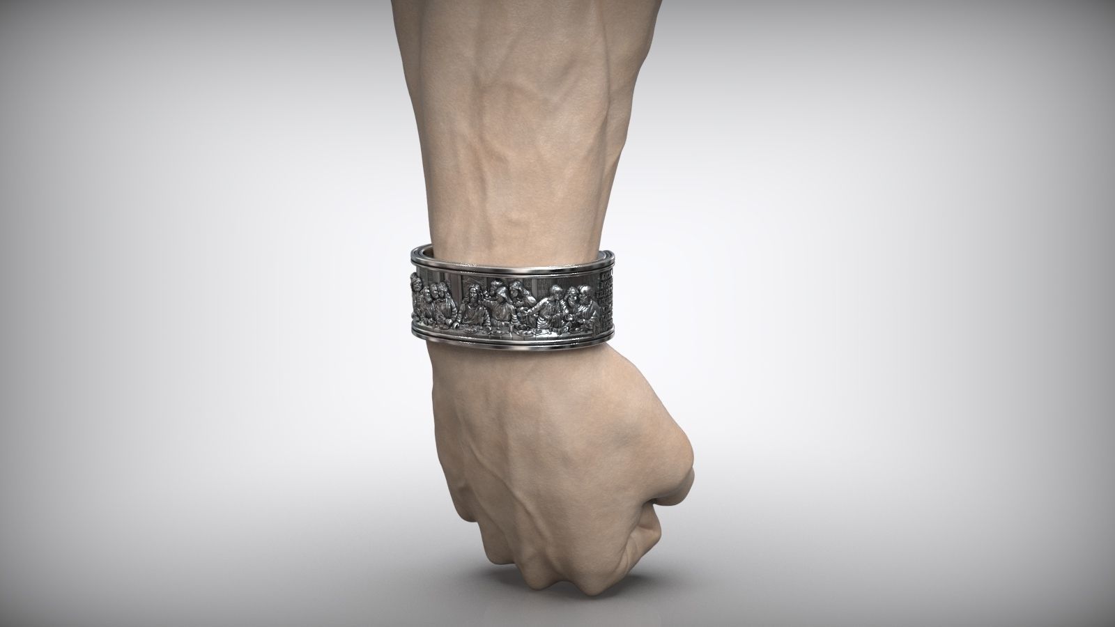 The Last Supper Leonardo Da Vinci Bangle Christian Bracelet 3D model 3D ...