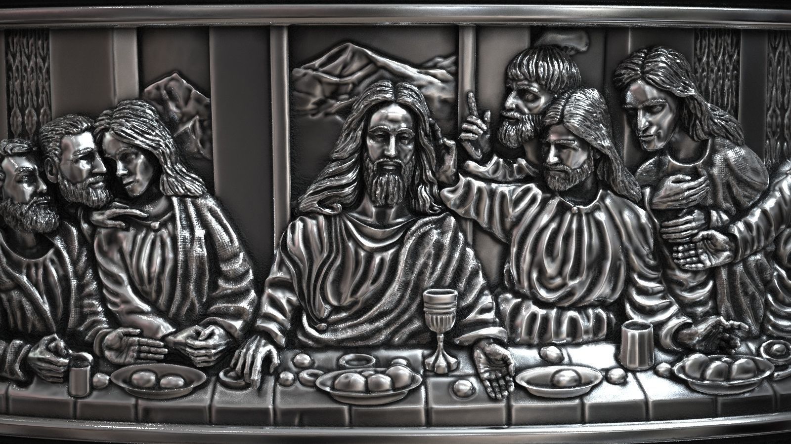 The Last Supper Leonardo Da Vinci Bangle Christian Bracelet 3D model 3D ...