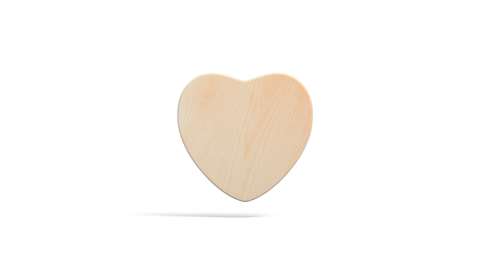3D model Wood Plate 4 Types - round square rhombus heart wooden board ...