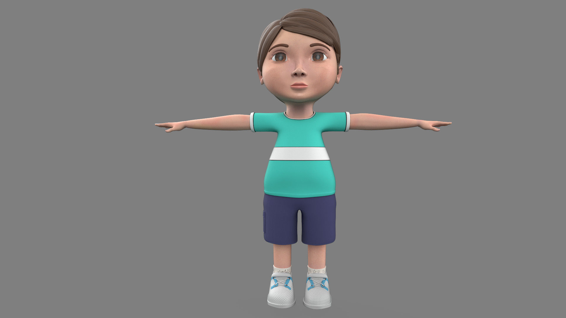 3D Cartoon Kid Character Nico Without Rig free VR / AR / low-poly 3D ...