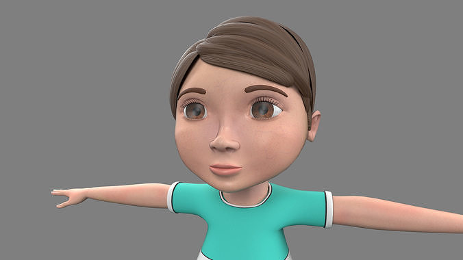 3D Cartoon Kid Character Nico Without Rig free VR / AR / low-poly 3D ...