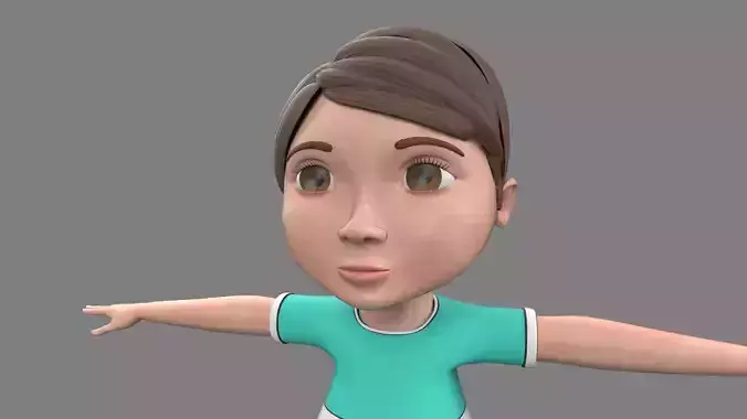 3D Cartoon Kid Character Nico Without Rig free VR / AR / low-poly 3D ...