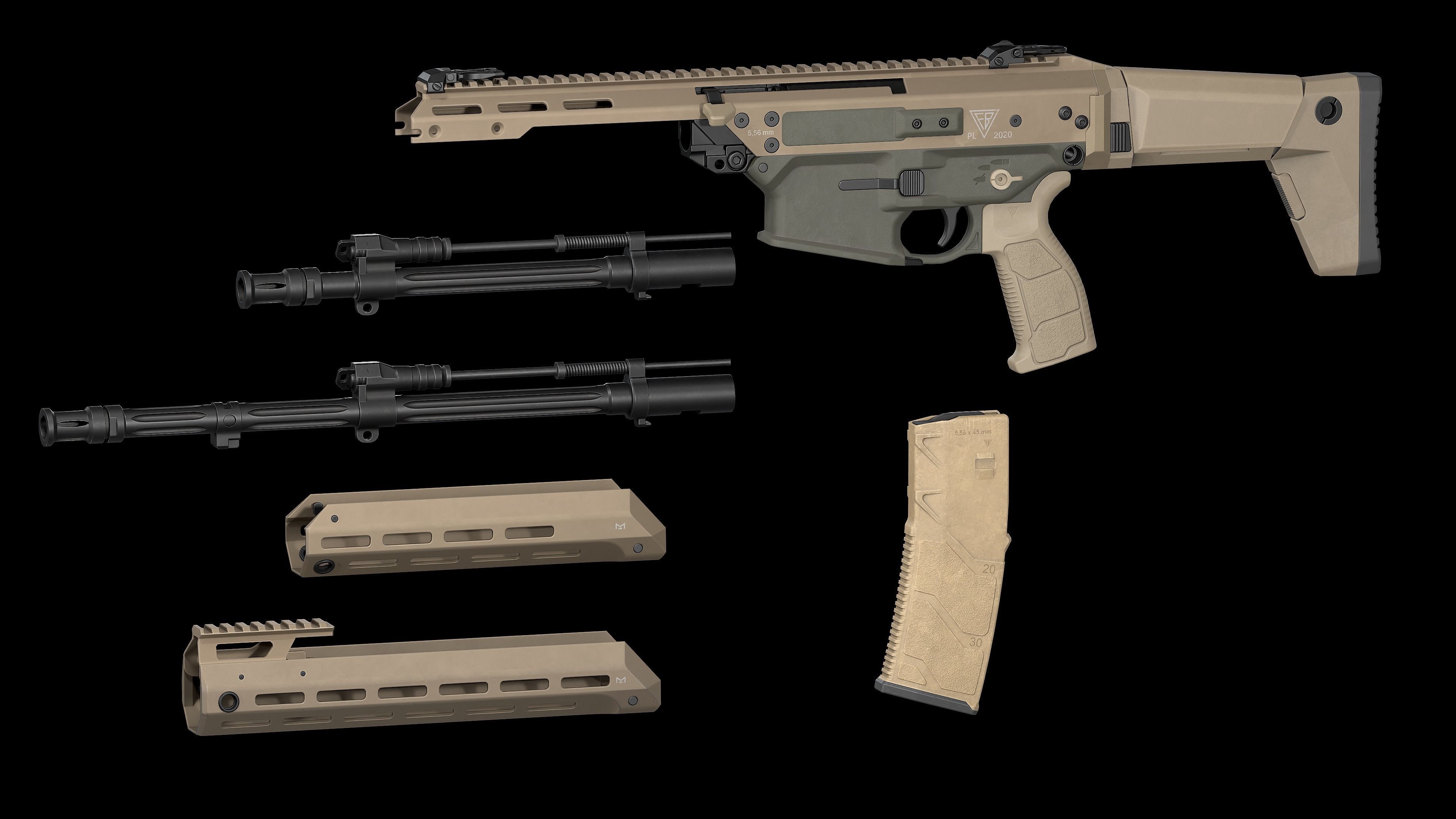 3D model MSBS GROT Assault Rifle VR / AR / low-poly | CGTrader