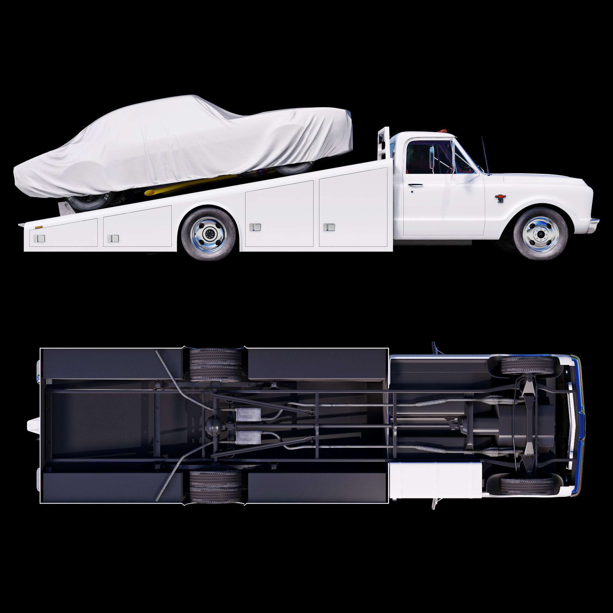 Chevrolet C30 1967 ramp truck 3D model | CGTrader