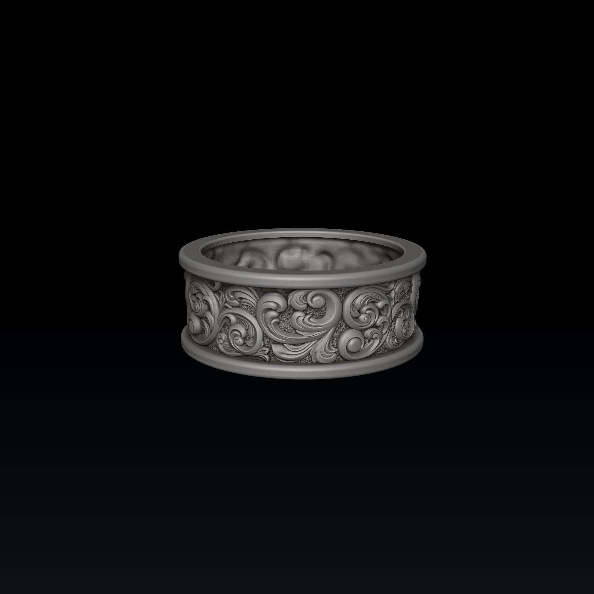 Ornamental Baroque Ring 3D model 3D printable | CGTrader