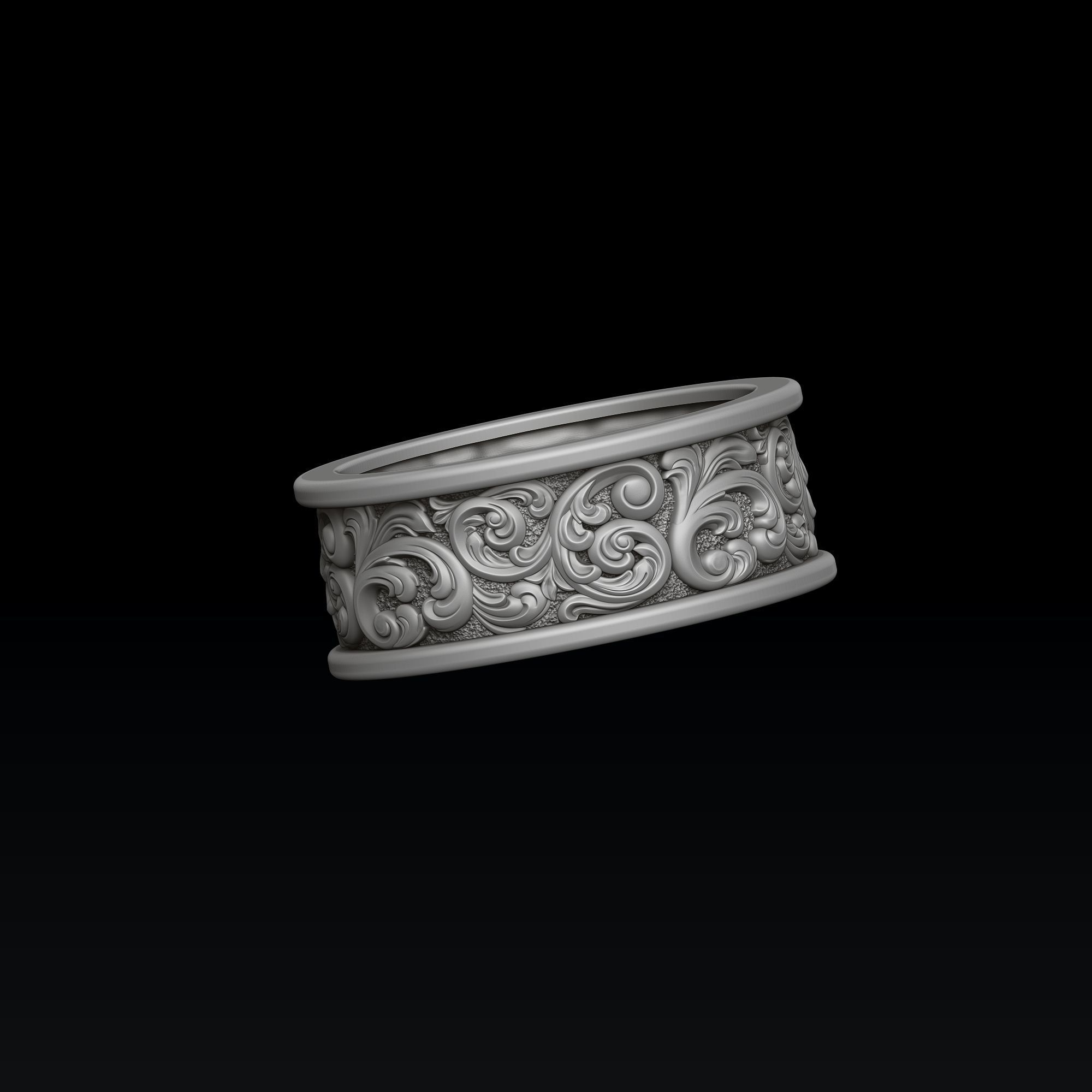 Ornamental Baroque Ring 3D model 3D printable | CGTrader