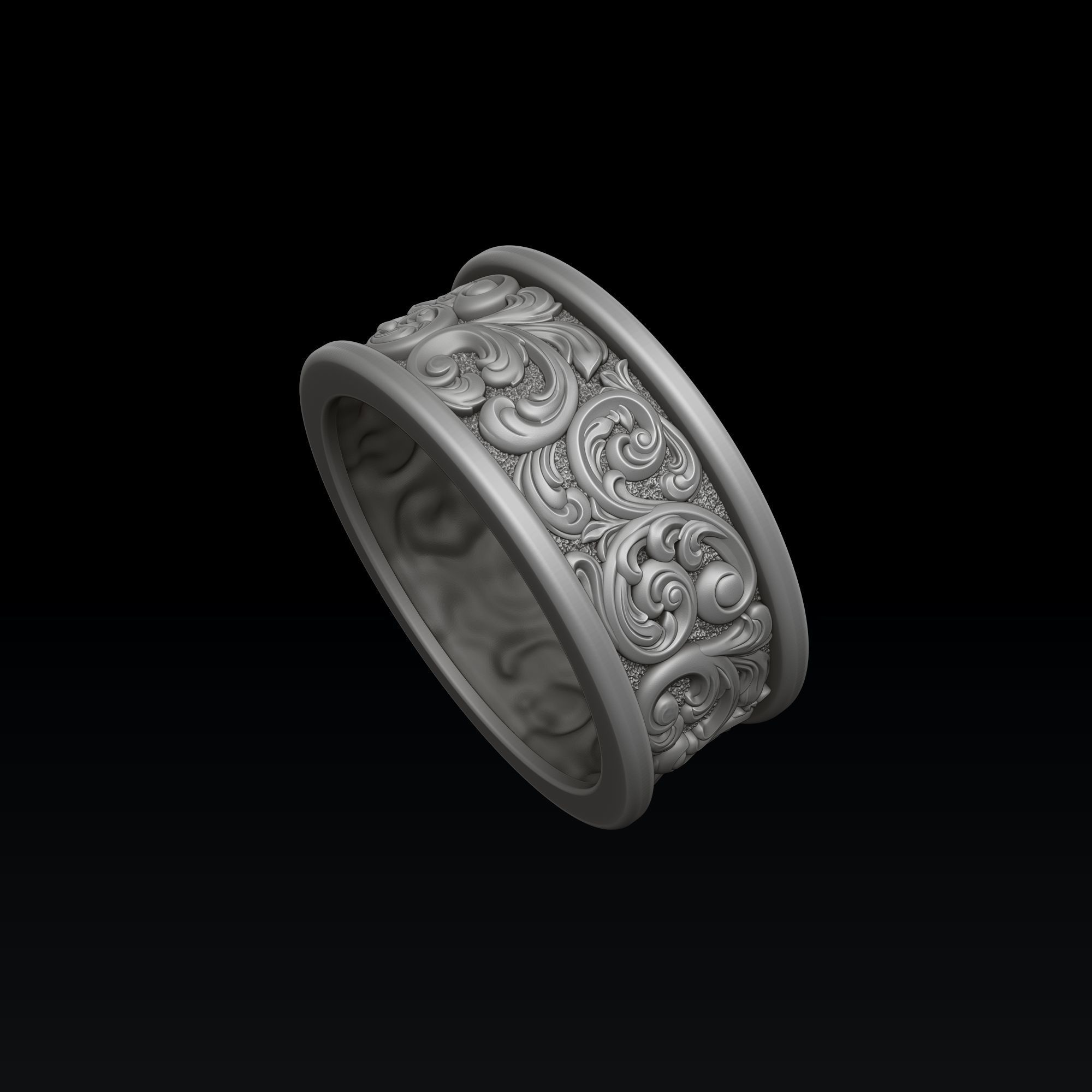 Ornamental Baroque Ring 3D model 3D printable | CGTrader