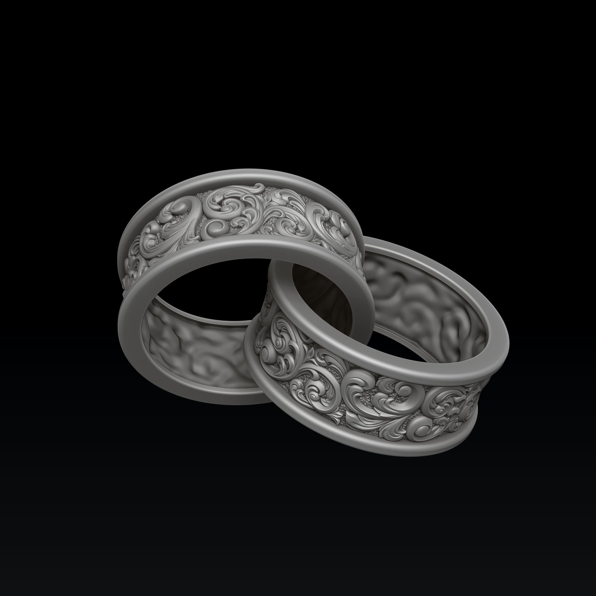 Ornamental Baroque Ring 3D model 3D printable | CGTrader