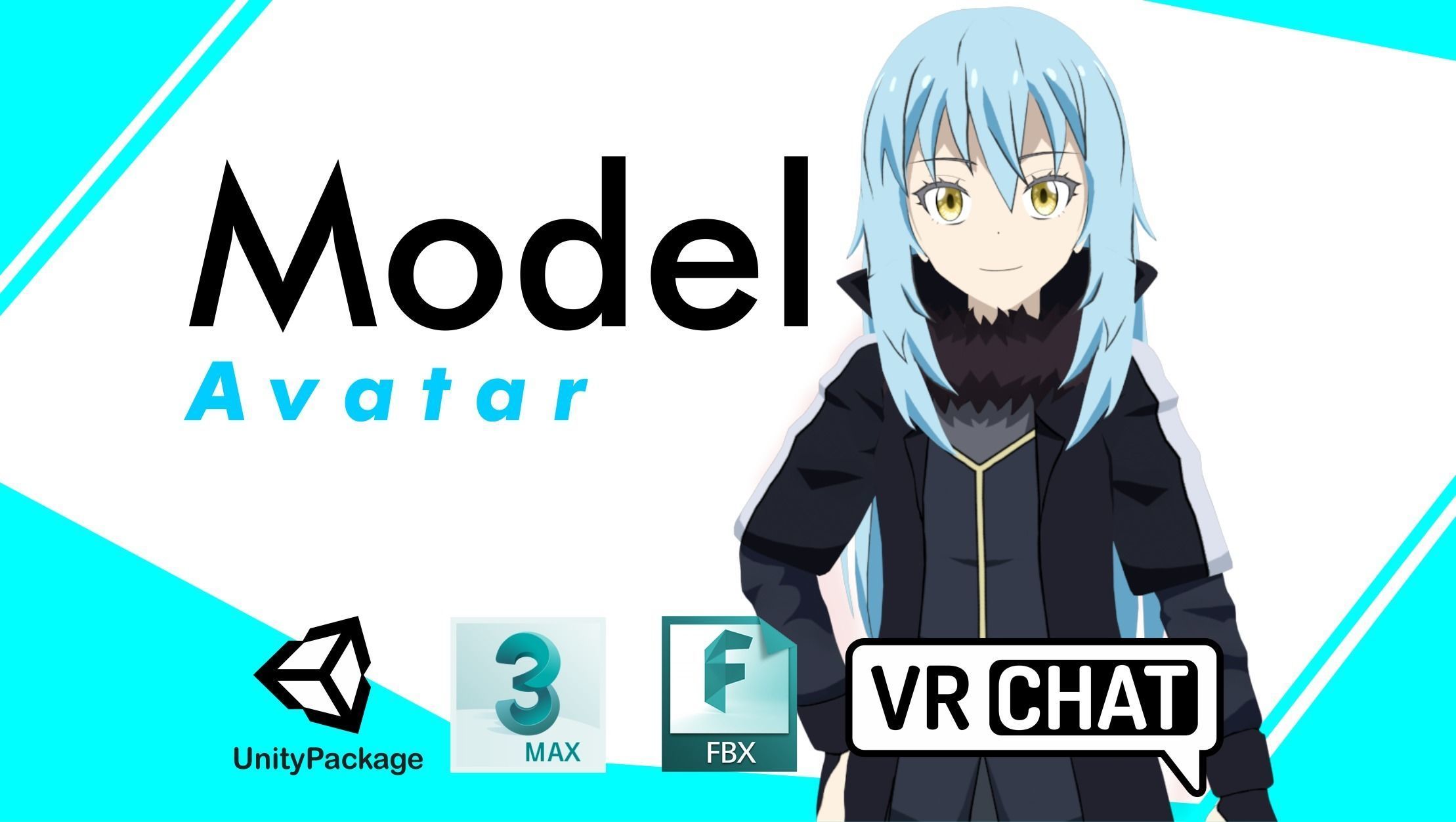Rimuru Tempest VRChat 3D model rigged | CGTrader
