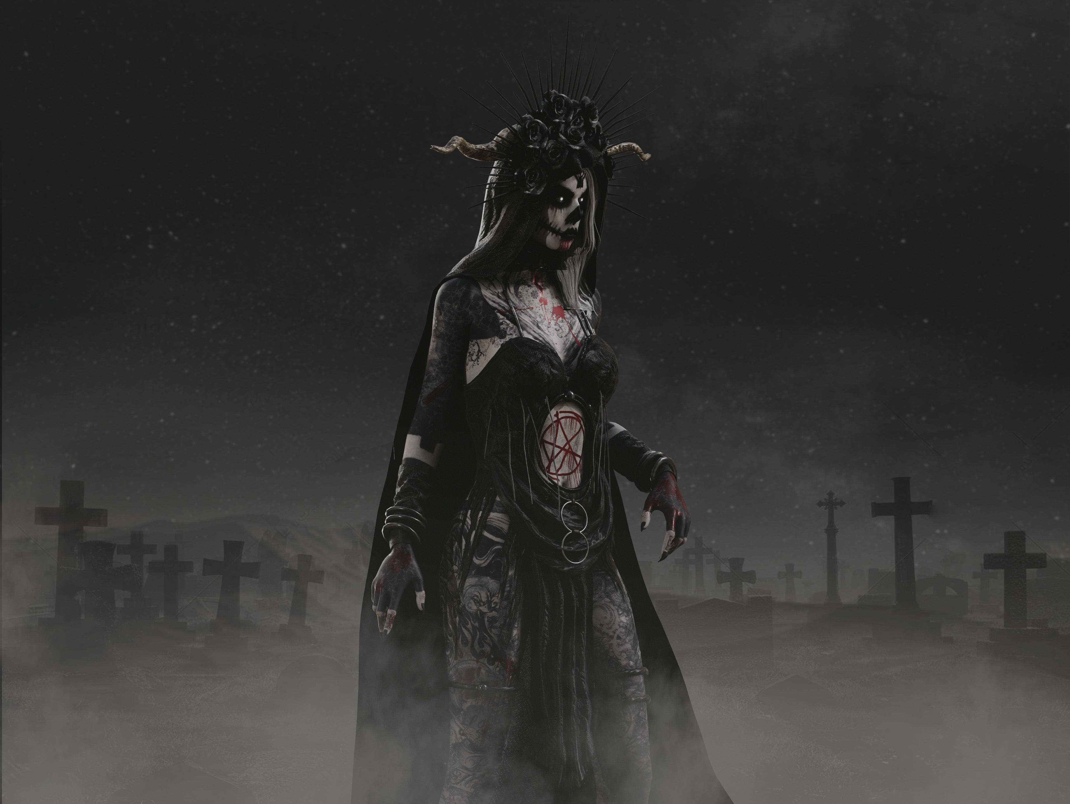 3D model Dark Priestess VR / AR / low-poly | CGTrader