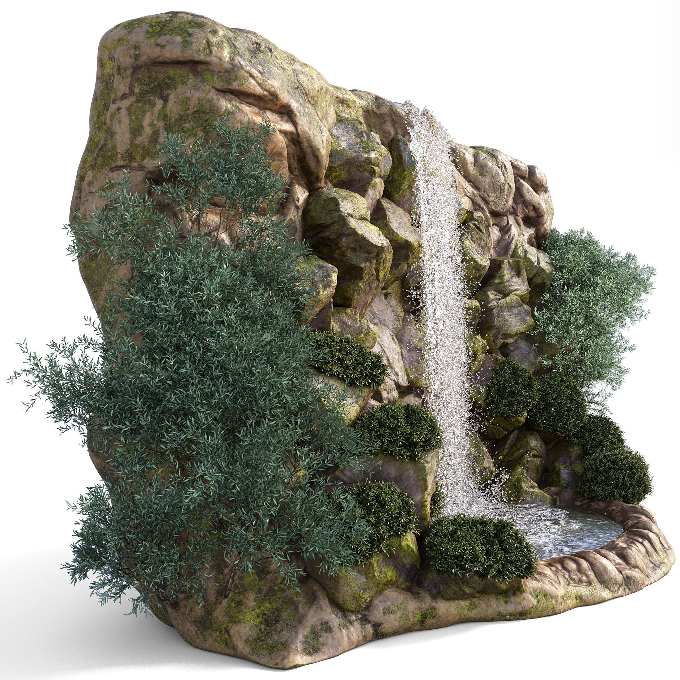 Natural waterfall 3D model | CGTrader