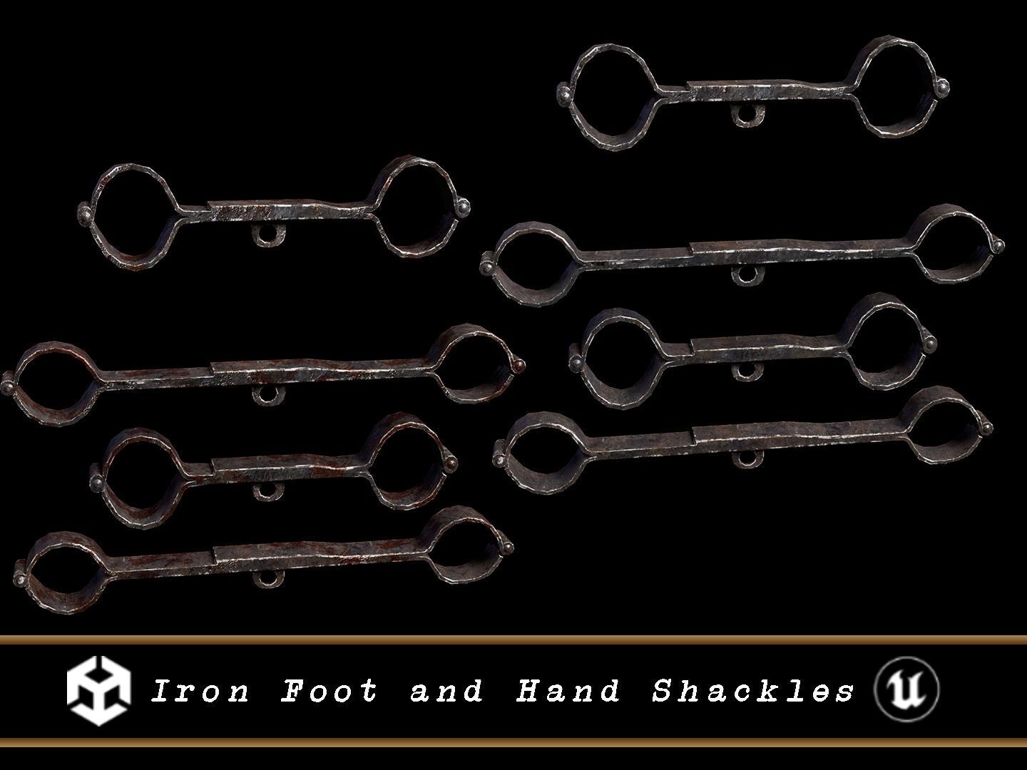 3D model Iron Foot and Hand Shackles VR / AR / low-poly | CGTrader