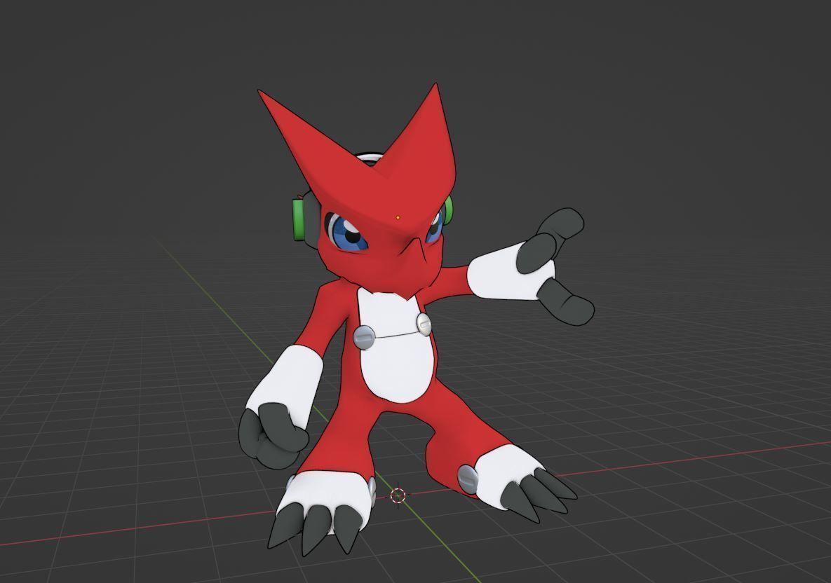 Shoutmon - Digimon 3D model rigged | CGTrader