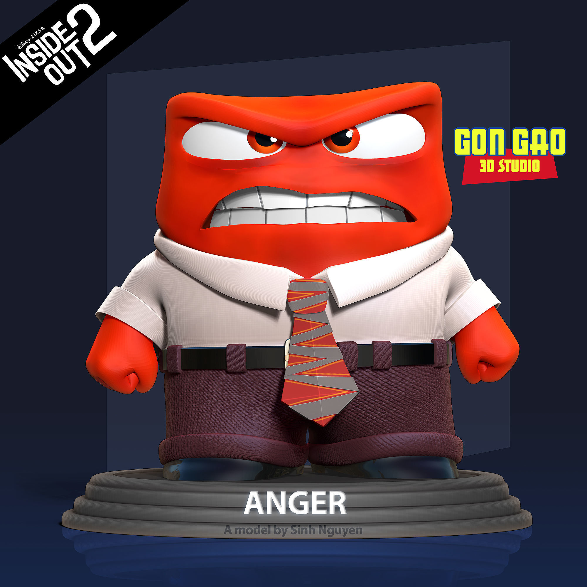 The Rage of Anger - Inside Out 2 Fanart 3D model 3D printable | CGTrader