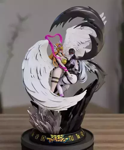 ANGEWOMON AND LADYDEVIMON - 3D PRINT - NSFW 3D model 3D printable | CGTrader