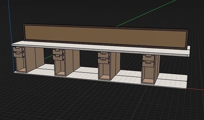 office workstations free 3D model | CGTrader