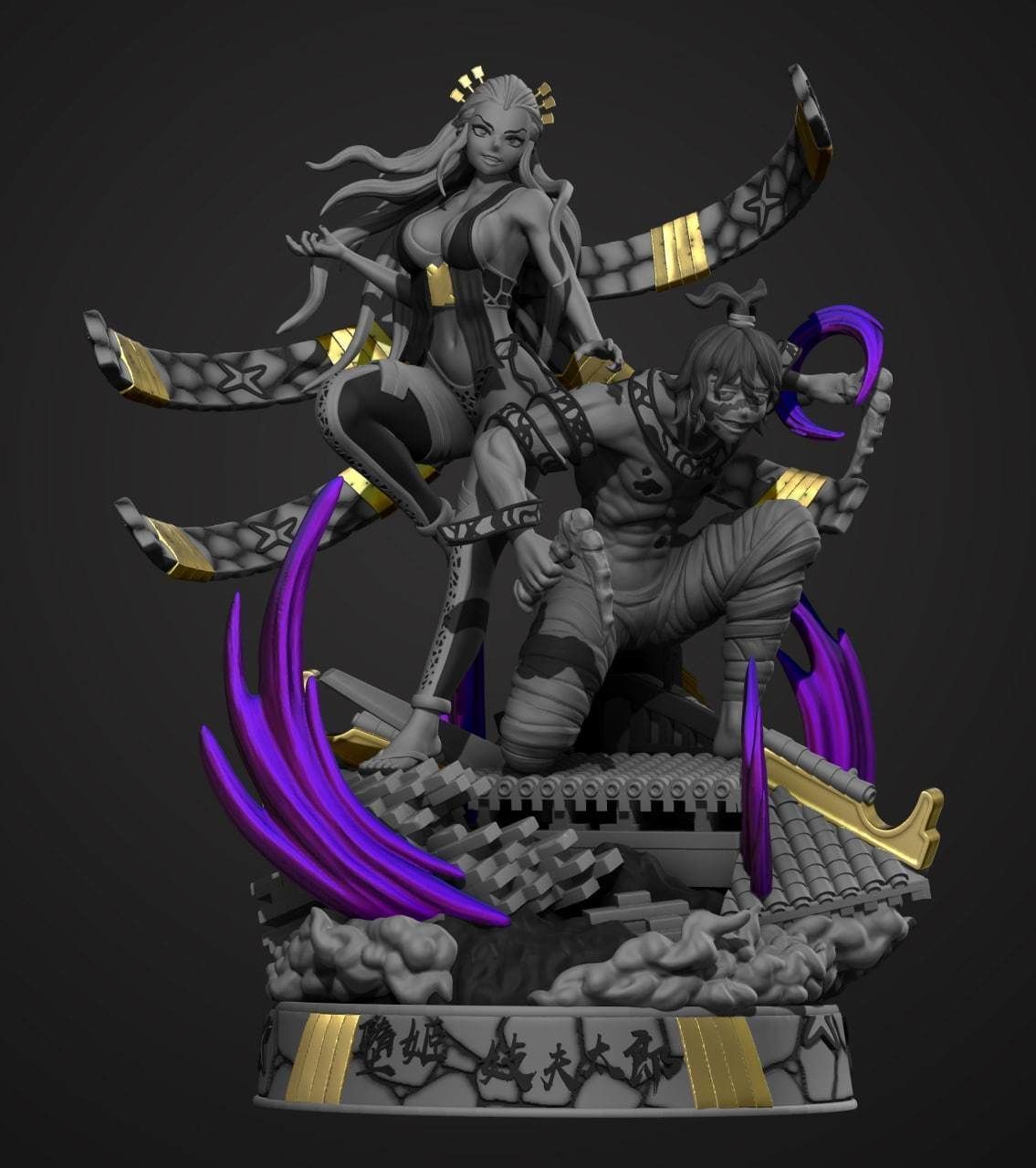 GYUTARO AND DAKI - DEMON SLAYER - 3D PRINT MODEL 3D model 3D printable ...