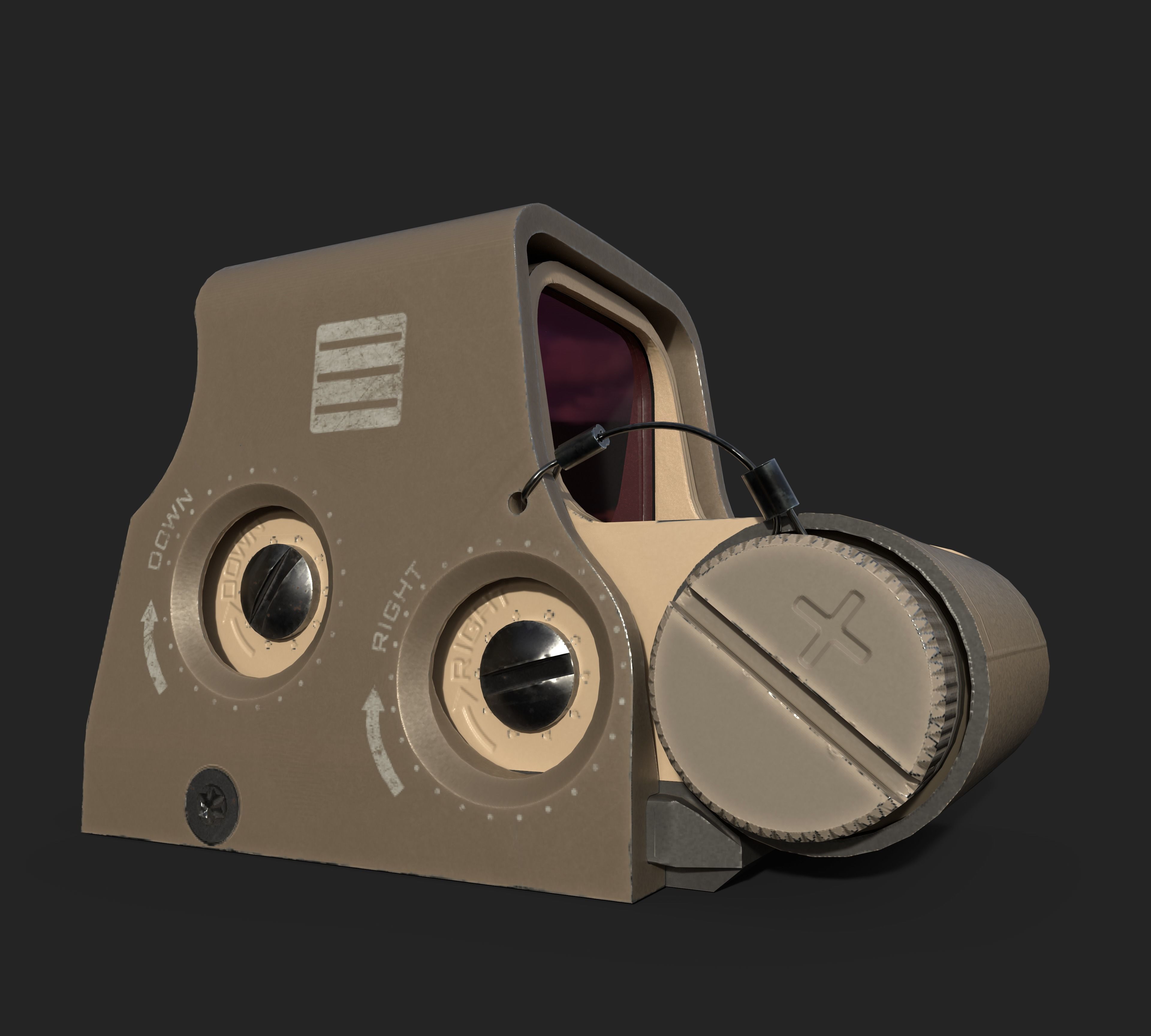 3D model XPS2 Holographic Red Dot Sight Aiming System VR / AR / low ...