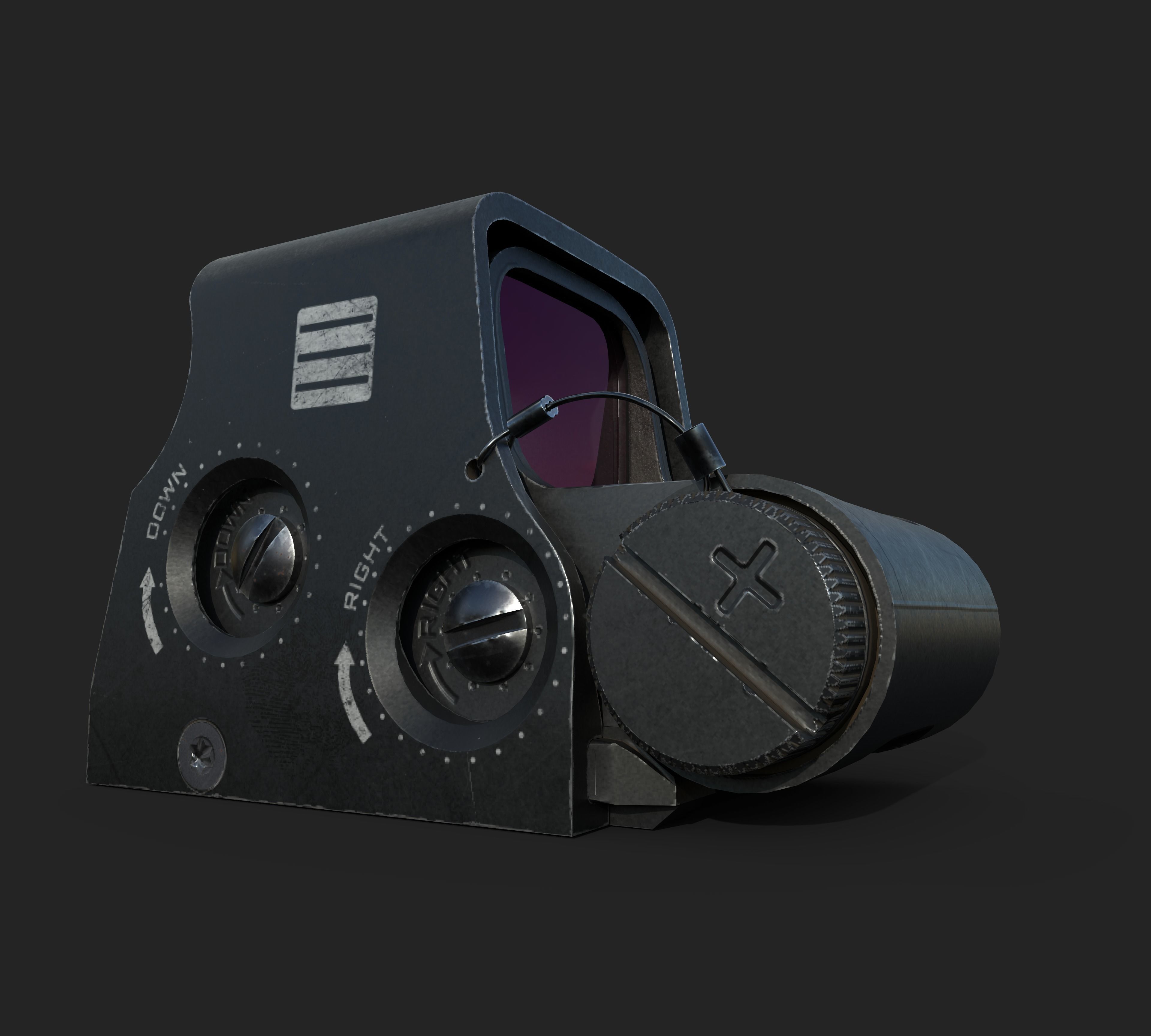 3D model XPS2 Holographic Red Dot Sight Aiming System VR / AR / low ...