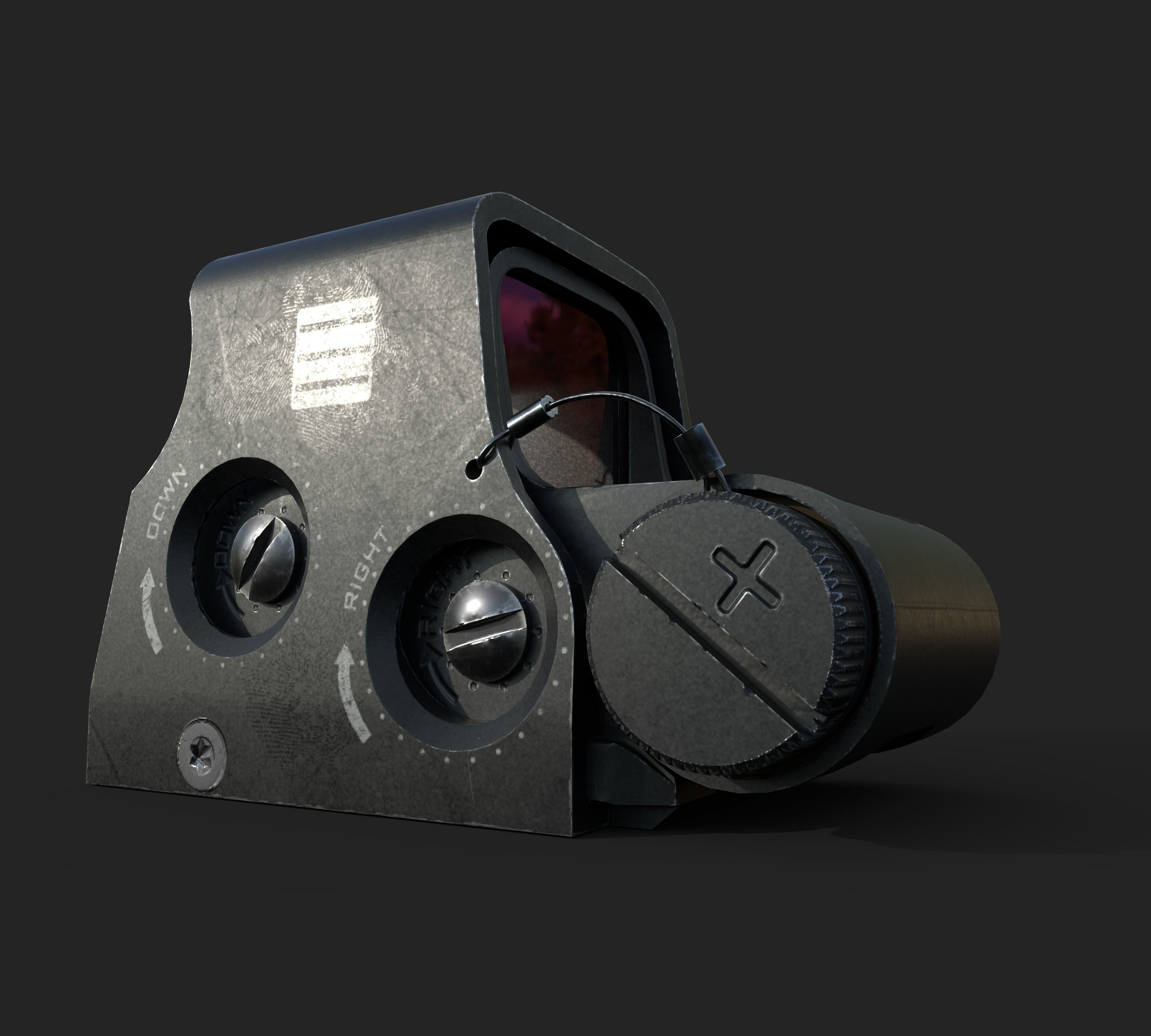 3D model XPS2 Holographic Red Dot Sight Aiming System VR / AR / low ...