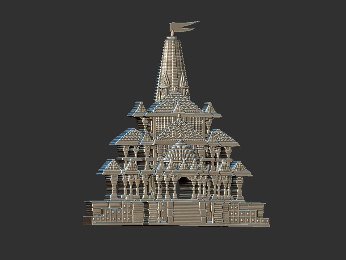 Ram Mandir 2d model 3D model 3D printable | CGTrader