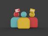 Workgroup icon free 3D model animated | CGTrader