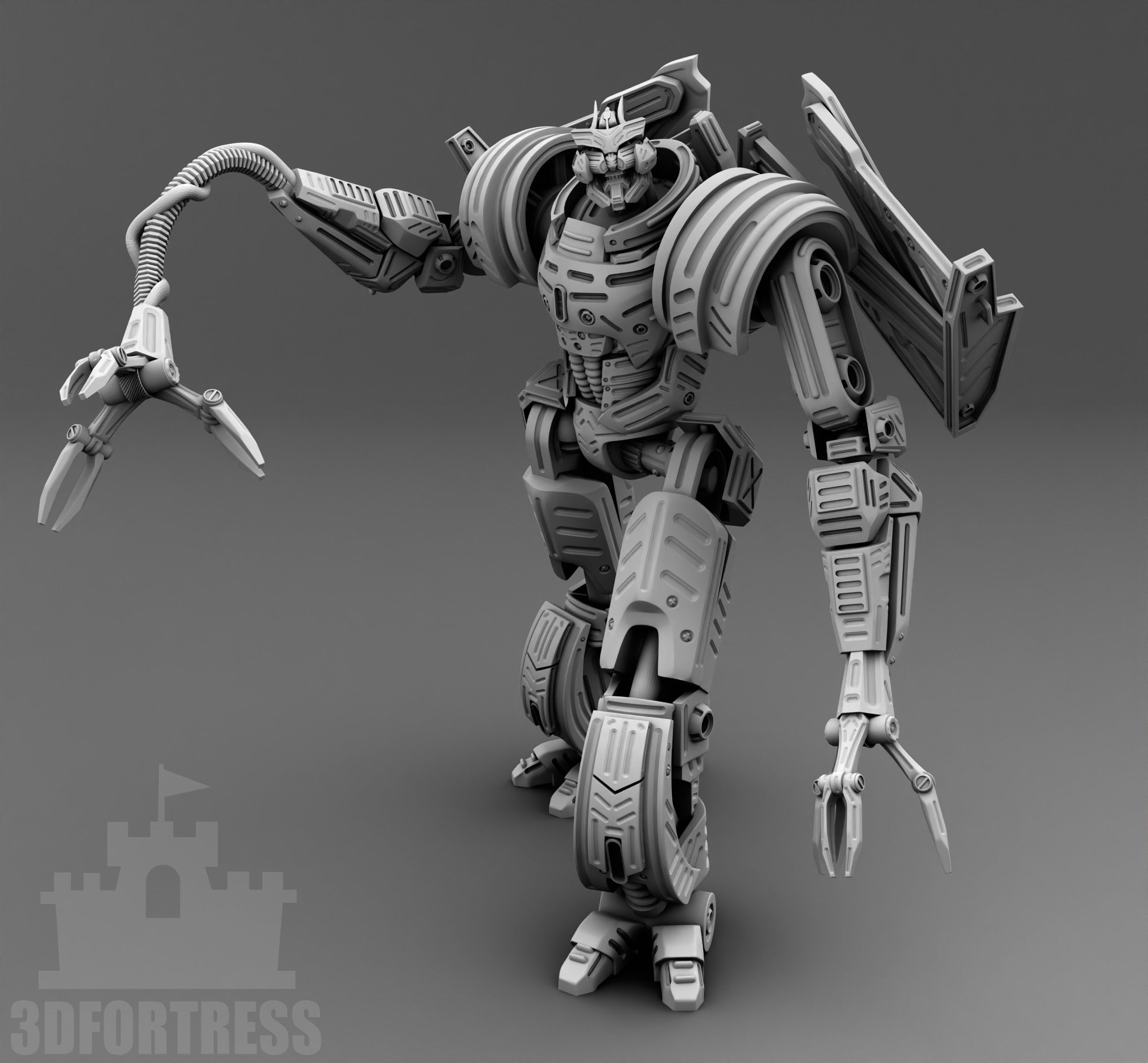A robot with claws 3D model 3D printable | CGTrader