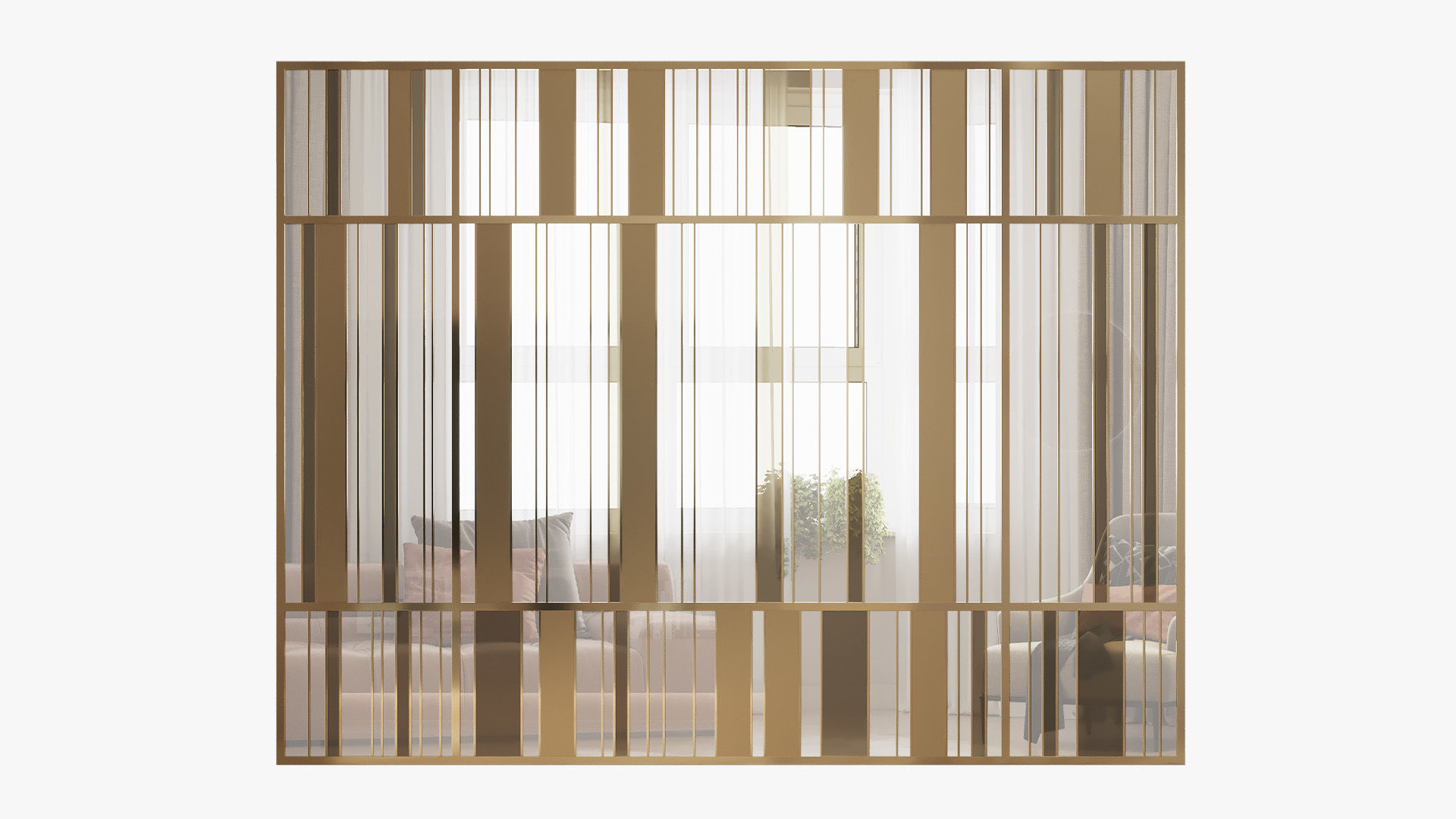 Metal and glass partition 3D model | CGTrader