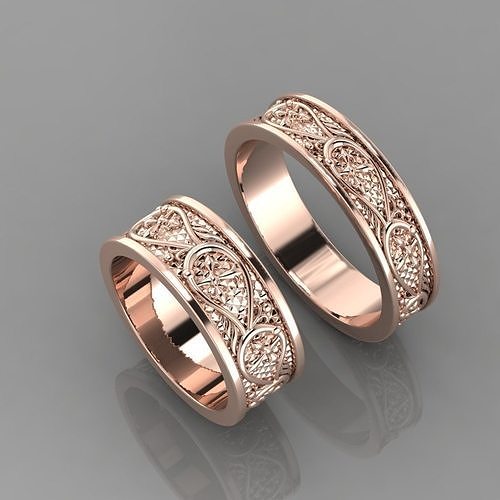 wedding rings ko0051 3D model 3D printable | CGTrader